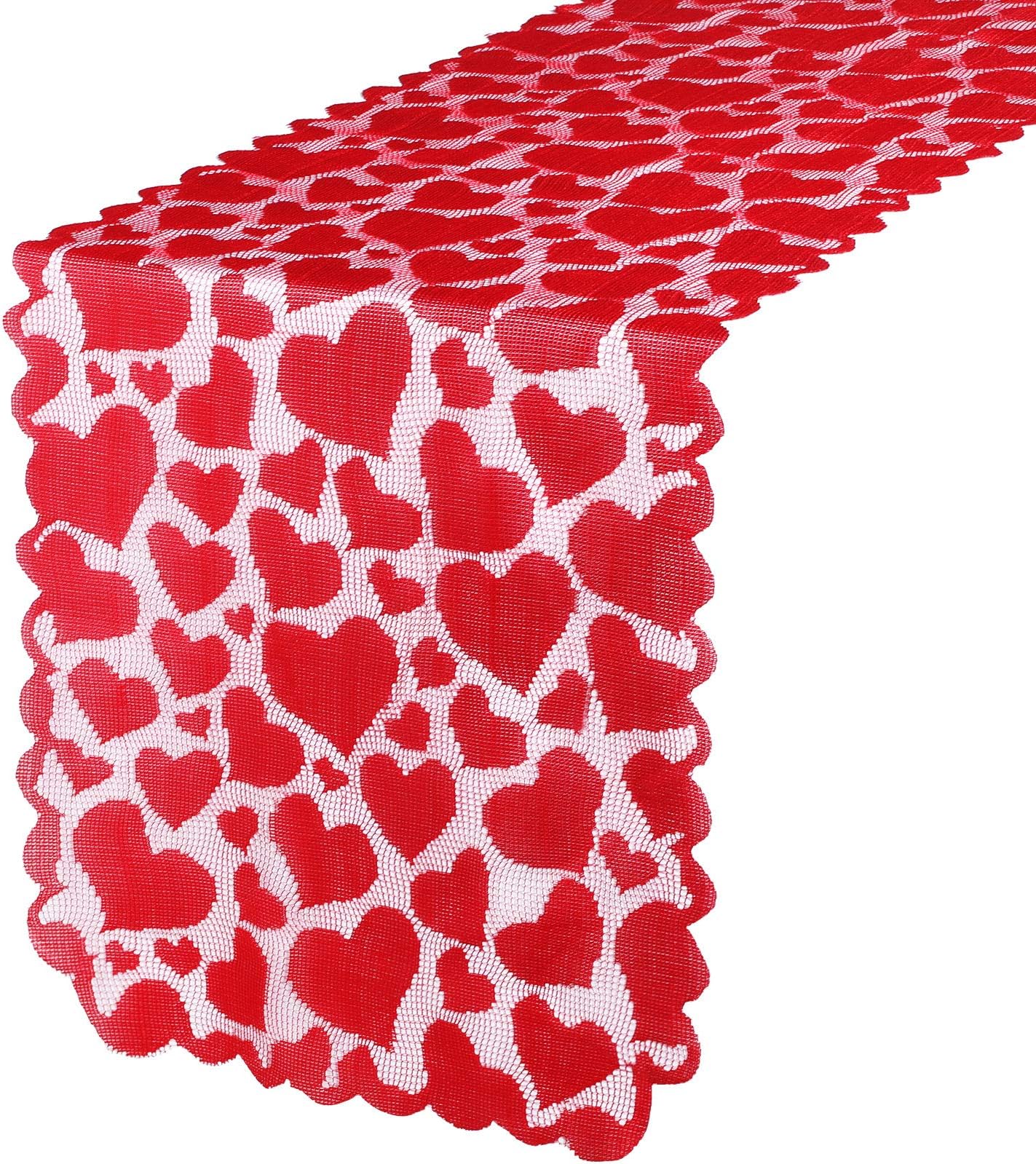Amazon.com: JOYFISCO Valentines Day Decor Table Runner, Red Heart Lace ...