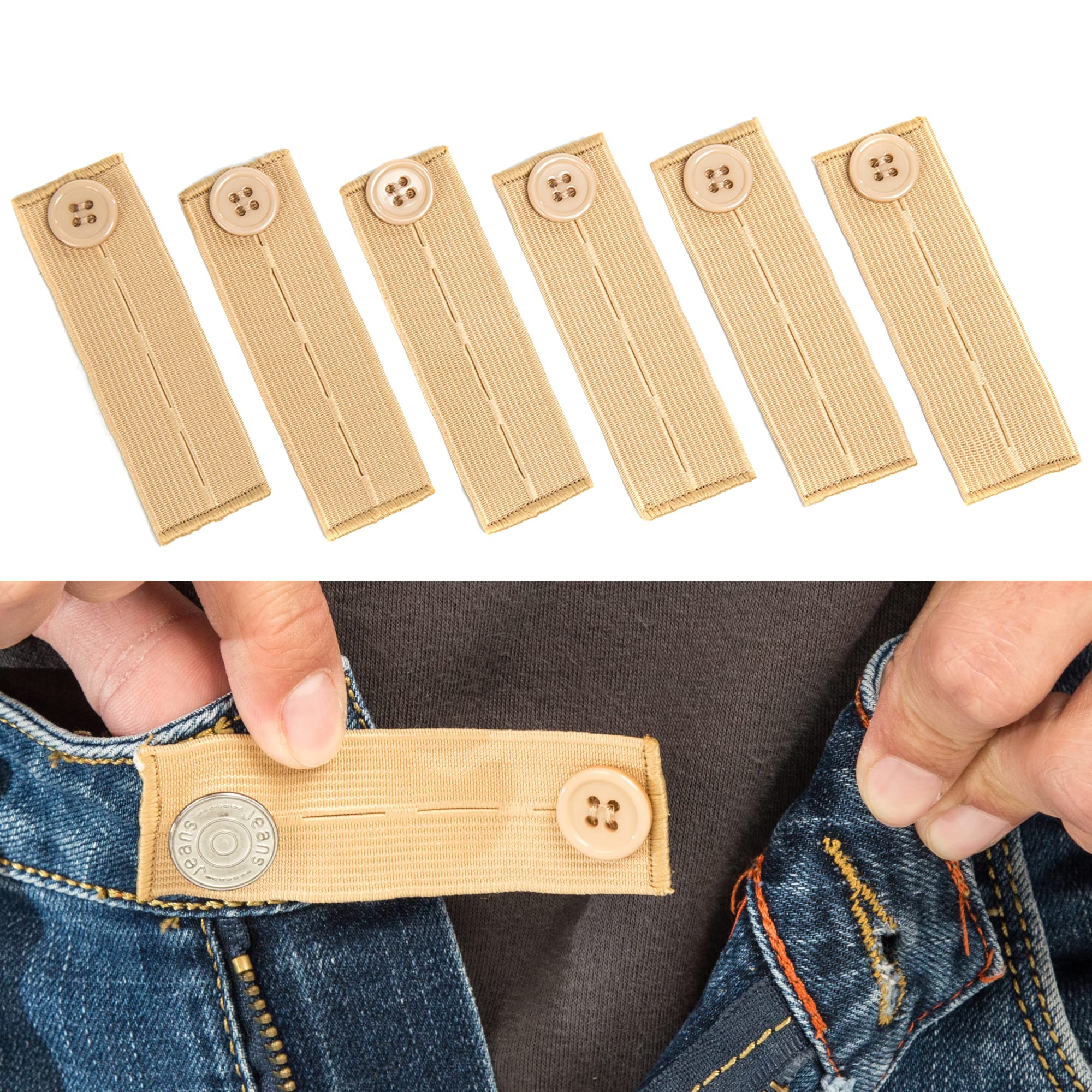 Amazon.com: Elastic Button Extenders for Men and Women, Waist Extenders ...