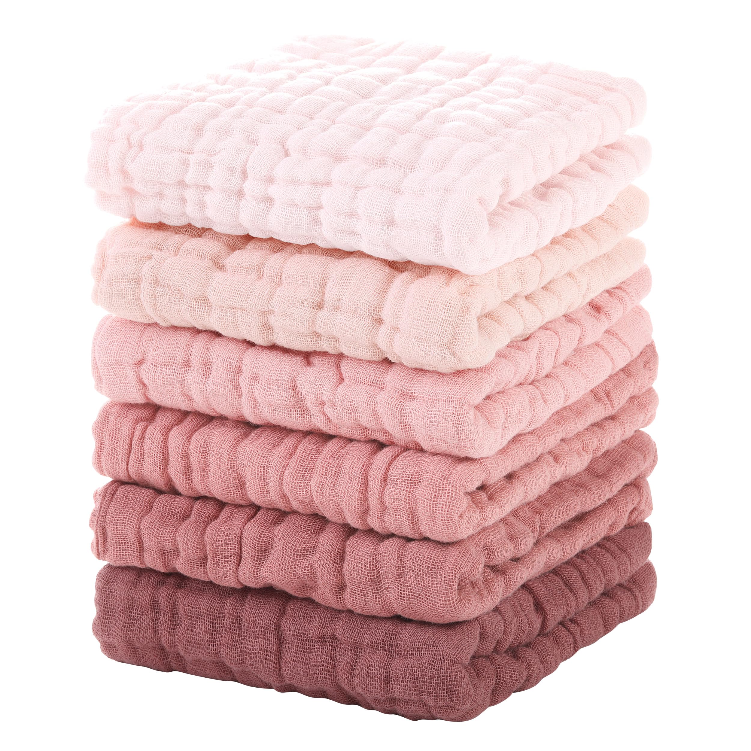 Amazon.com : Unnivoll Muslin Baby Washcloths 6 Pack, 100% Cotton Wash ...
