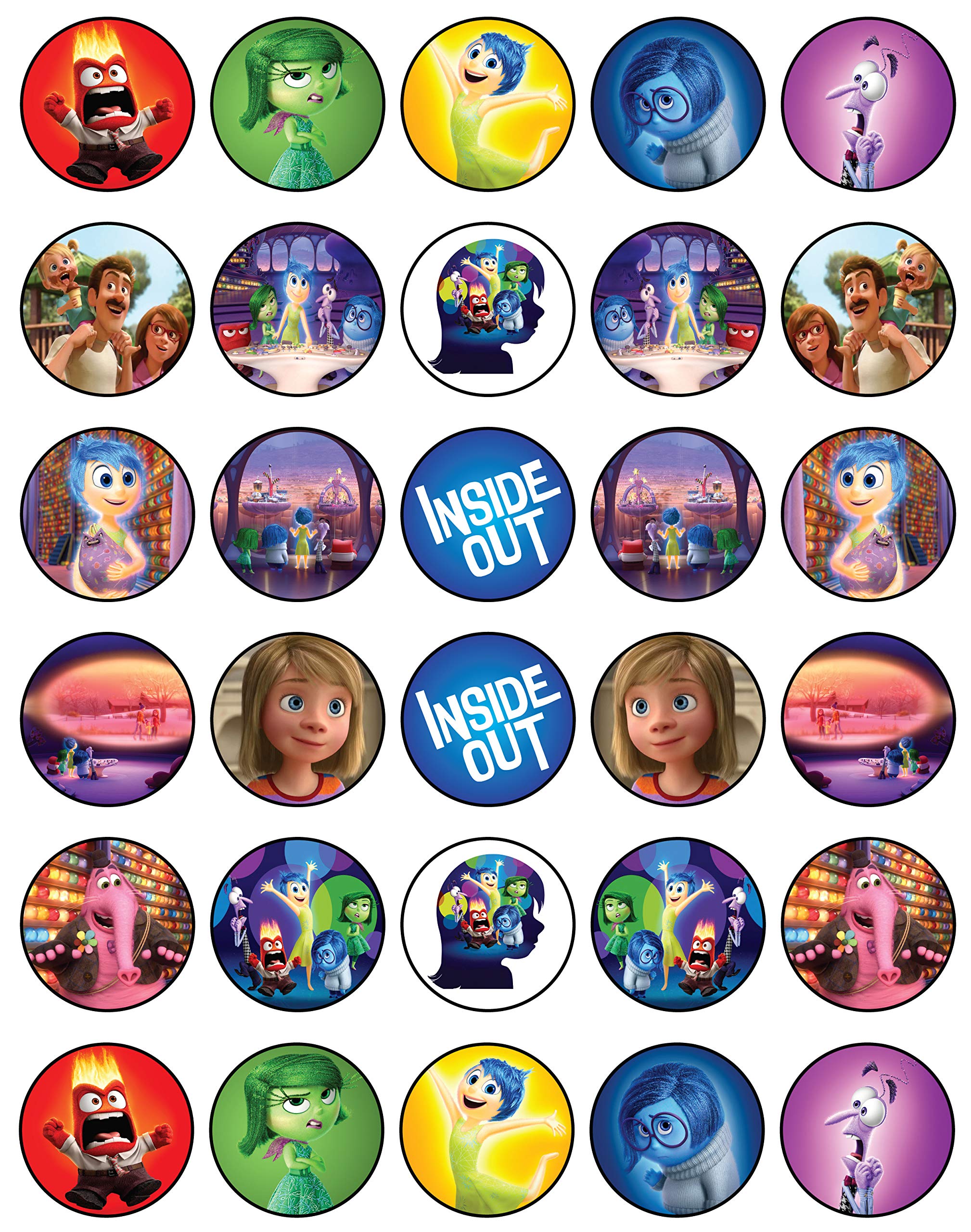 30 X Edible Cupcake Toppers Emotion Adventure Inspired Collection ...