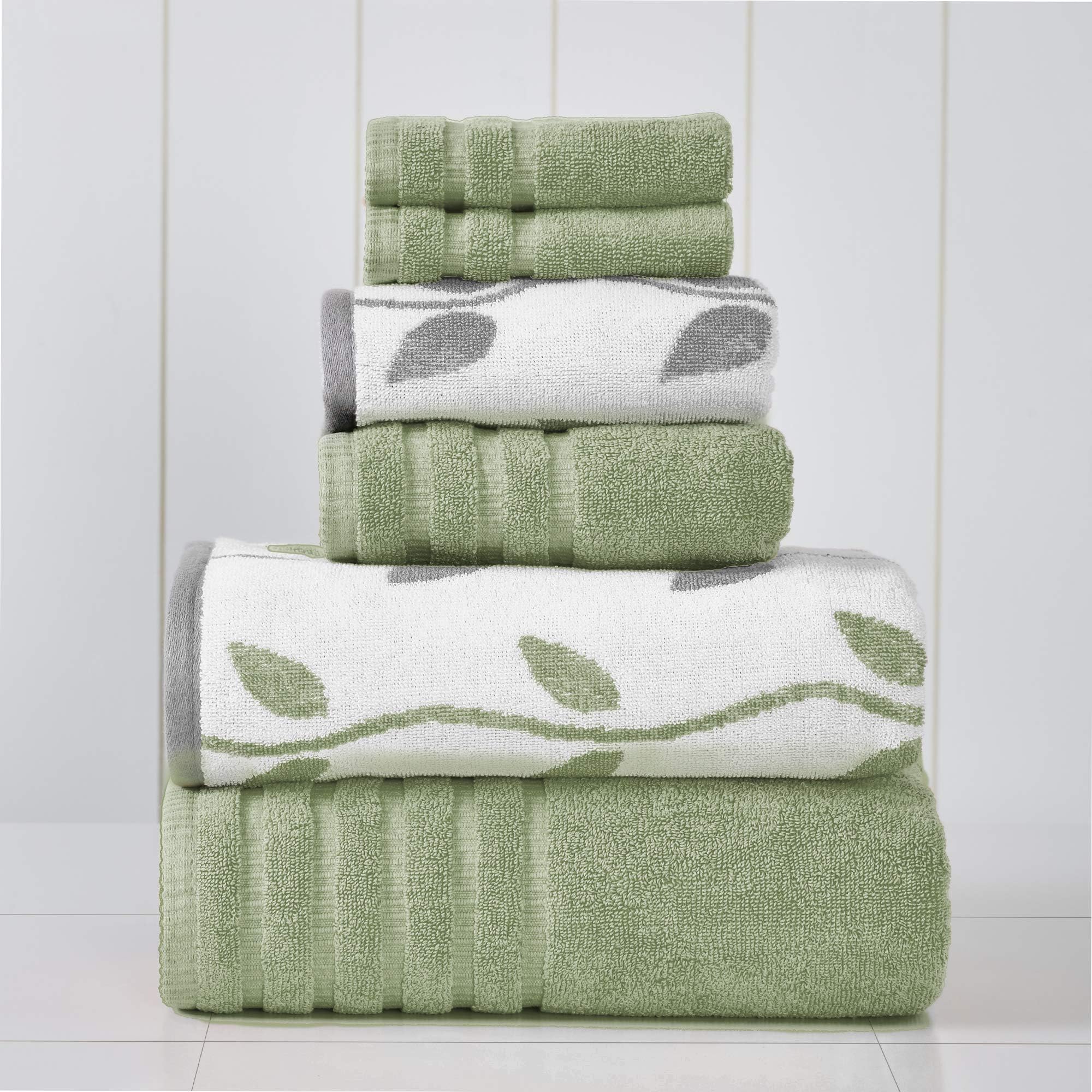 Amazon.com: Modern Threads 6 Piece Set, 2 Bath Towels, 2 Hand Towels, 2 ...