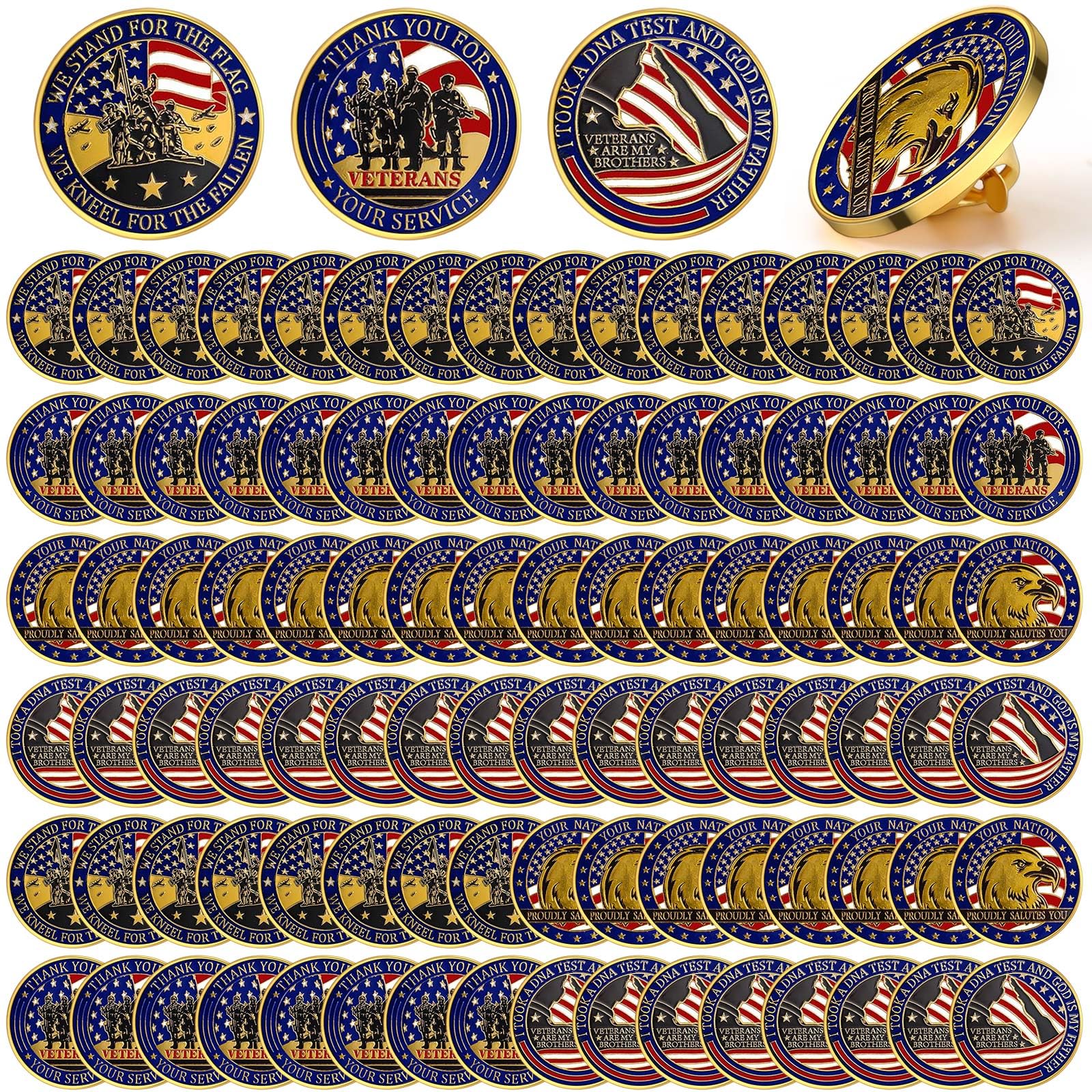 Amazon.com: Knitgrip 100 Pcs Veteran Day label Pins Bulk Military ...