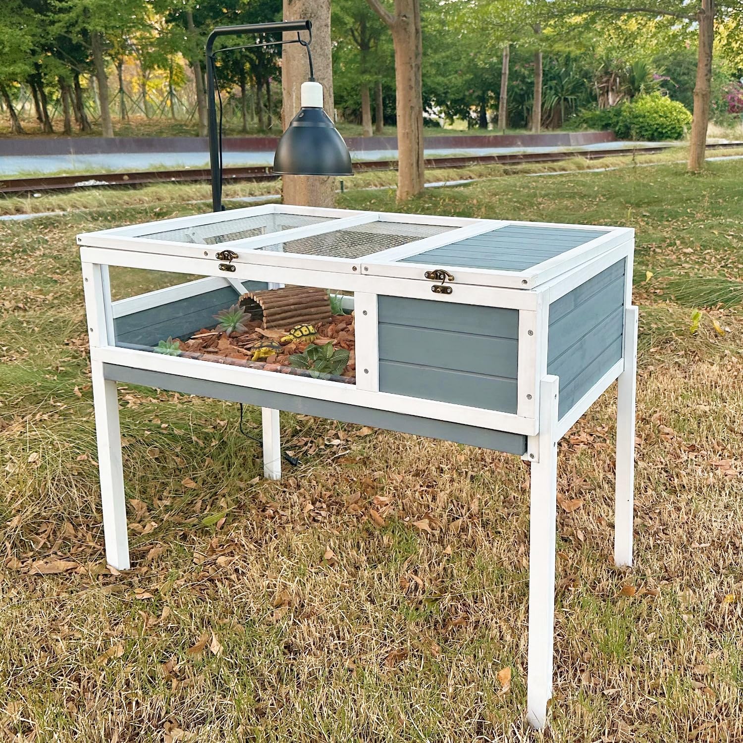 Amazon.com : Tortoise Habitat Wooden Tortoise House with Lamp Holder ...