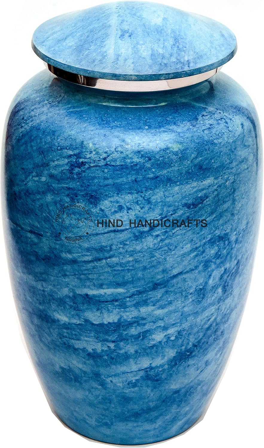 Amazon.com: Sky Blue Marble Finish Cremation Urn for Human Ashes ...