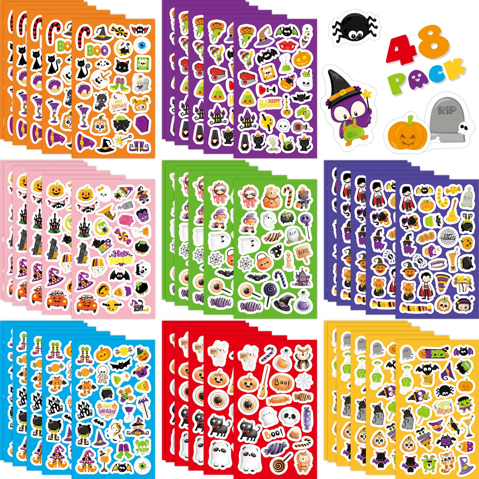 Amazon.com: Halloween Stickers for Kids 1240Pcs Halloween Sticker ...