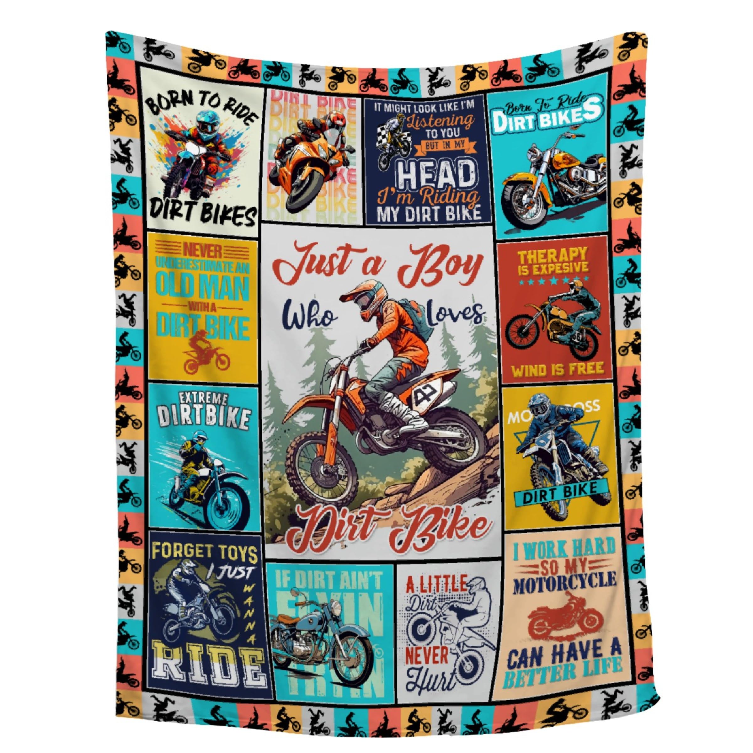 Amazon.com: ZHONGKUI Dirt Bikes Throw Blanket,Gift for Motocross Rider ...