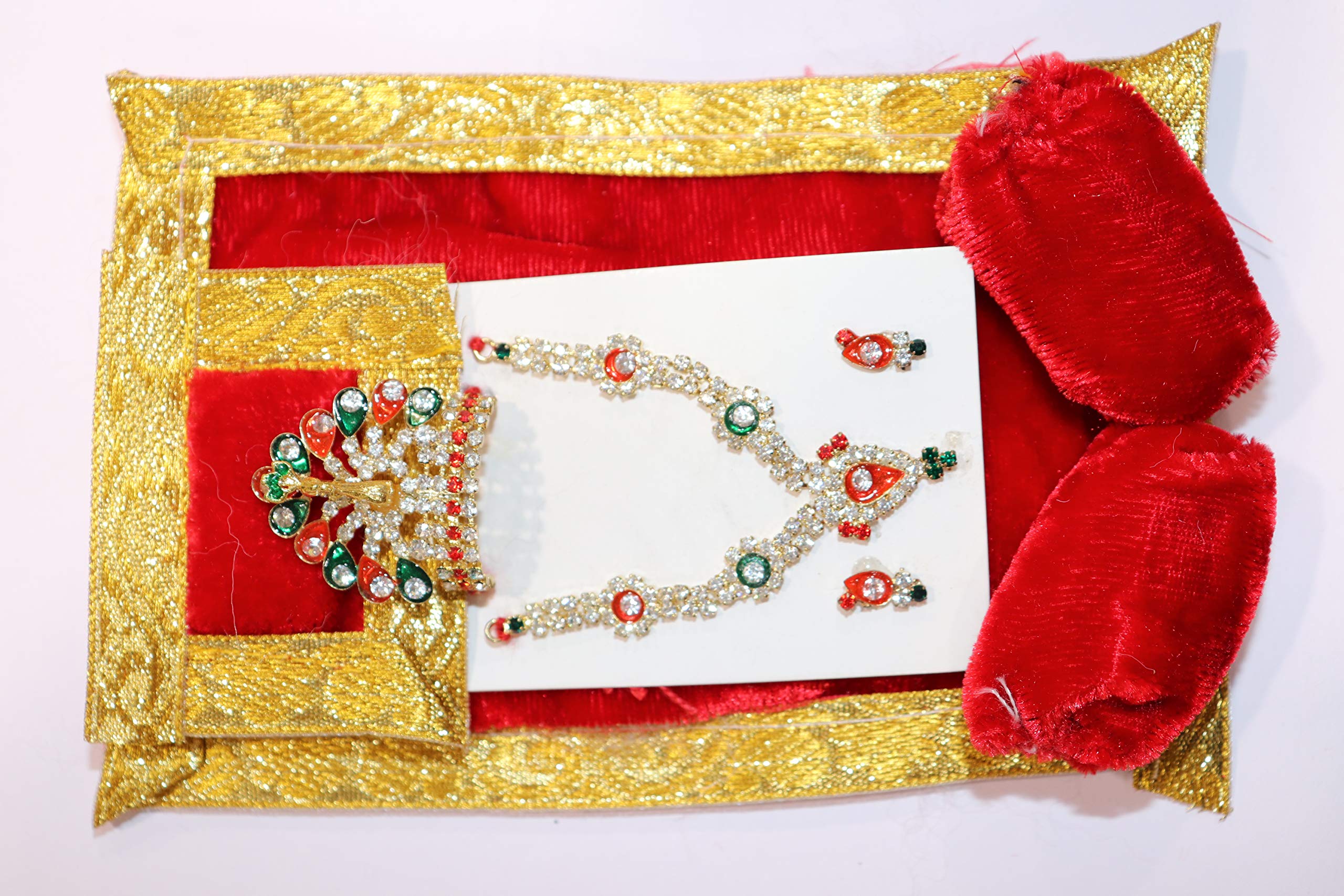 Buy NS LADOO Gopal/MATA Rani Peacock Diamond HAR MUKUT Set with Free ...