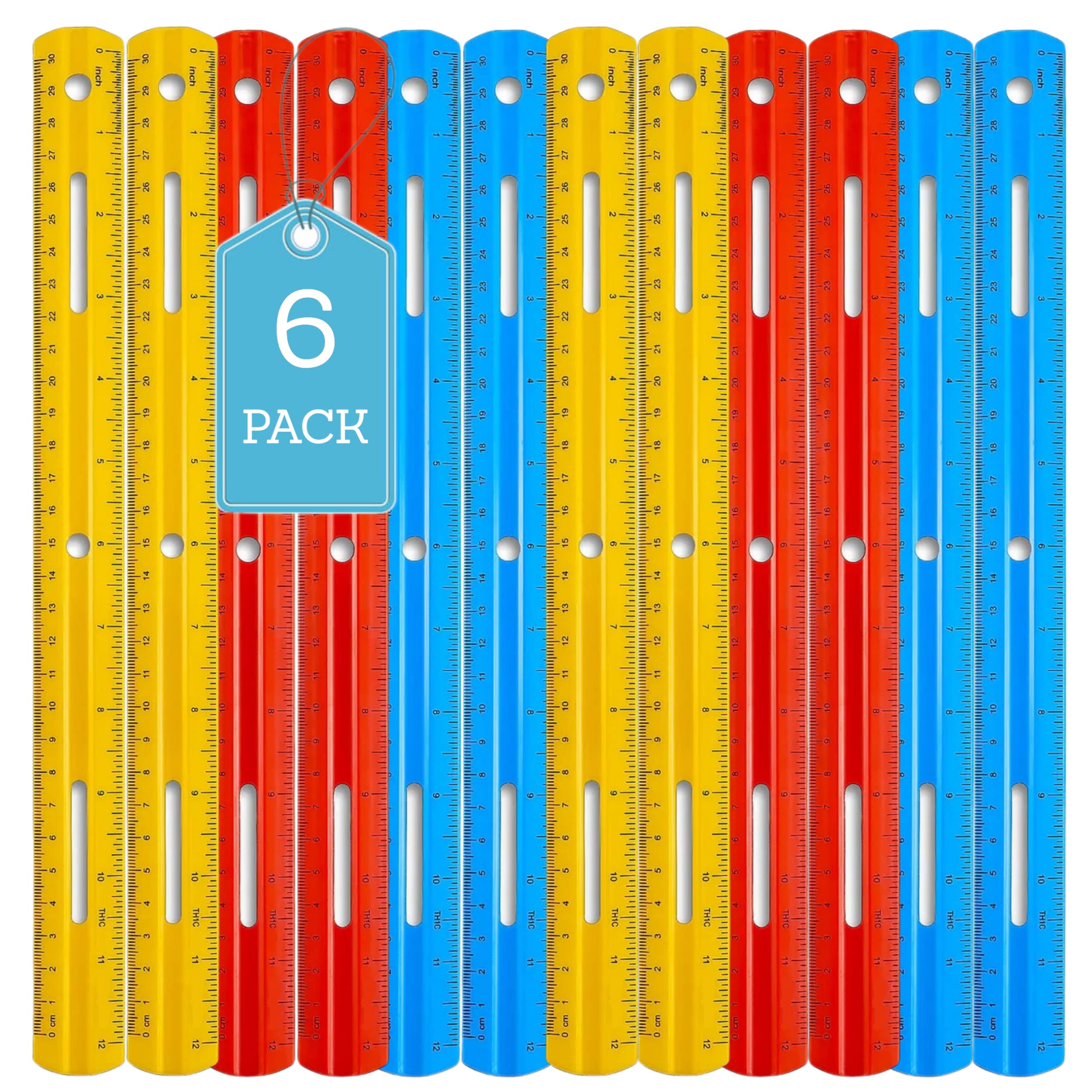 Snapklik.com : 1InTheOffice Plastic Ruler 12 Inch, Metric Rulers