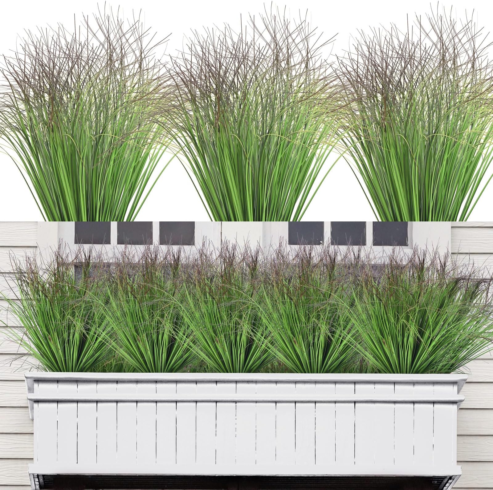 Amazon.com: Giegxin 24 Pcs Artificial Fake Grass Plant 18.5 Inch Tall ...