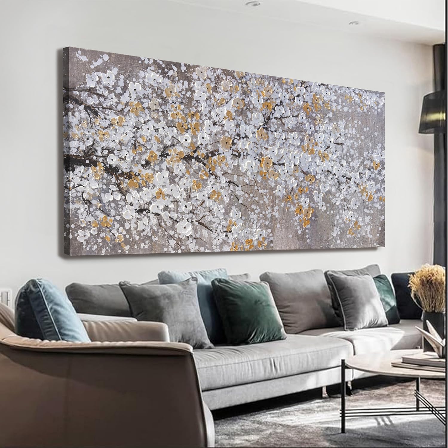 Amazon.com: Large Botanical Wall Art Floral Canvas Landscape Wall Art Textured Picture Abstract ...