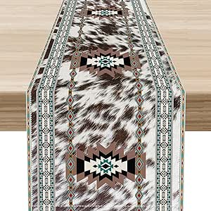 Amazon.com: Western Table Runner, Native American Ethnic Oriental Aztec ...