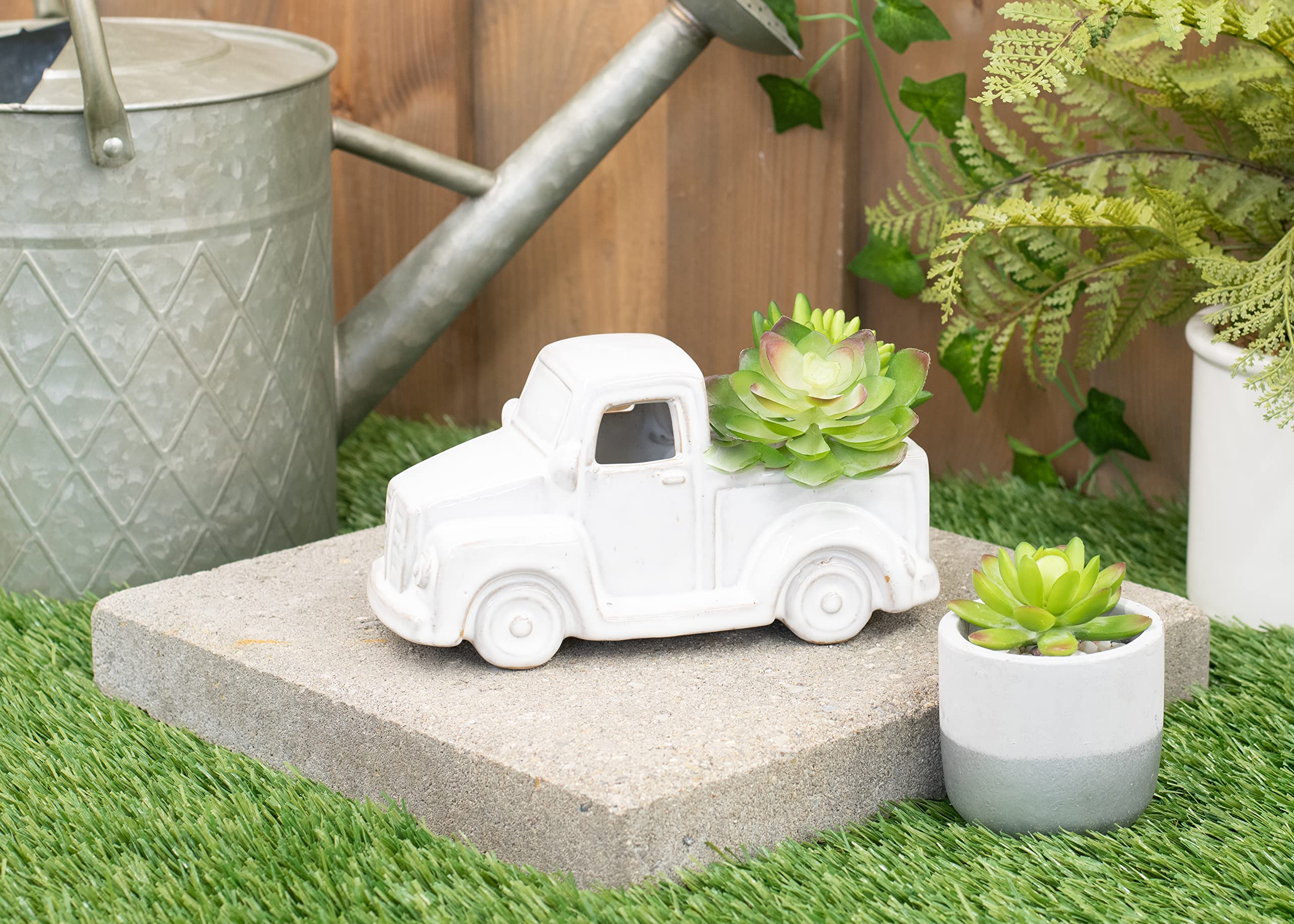 Snapklik.com : Napco Antique Truck 4.25 X 7.75 Inch Overall White ...