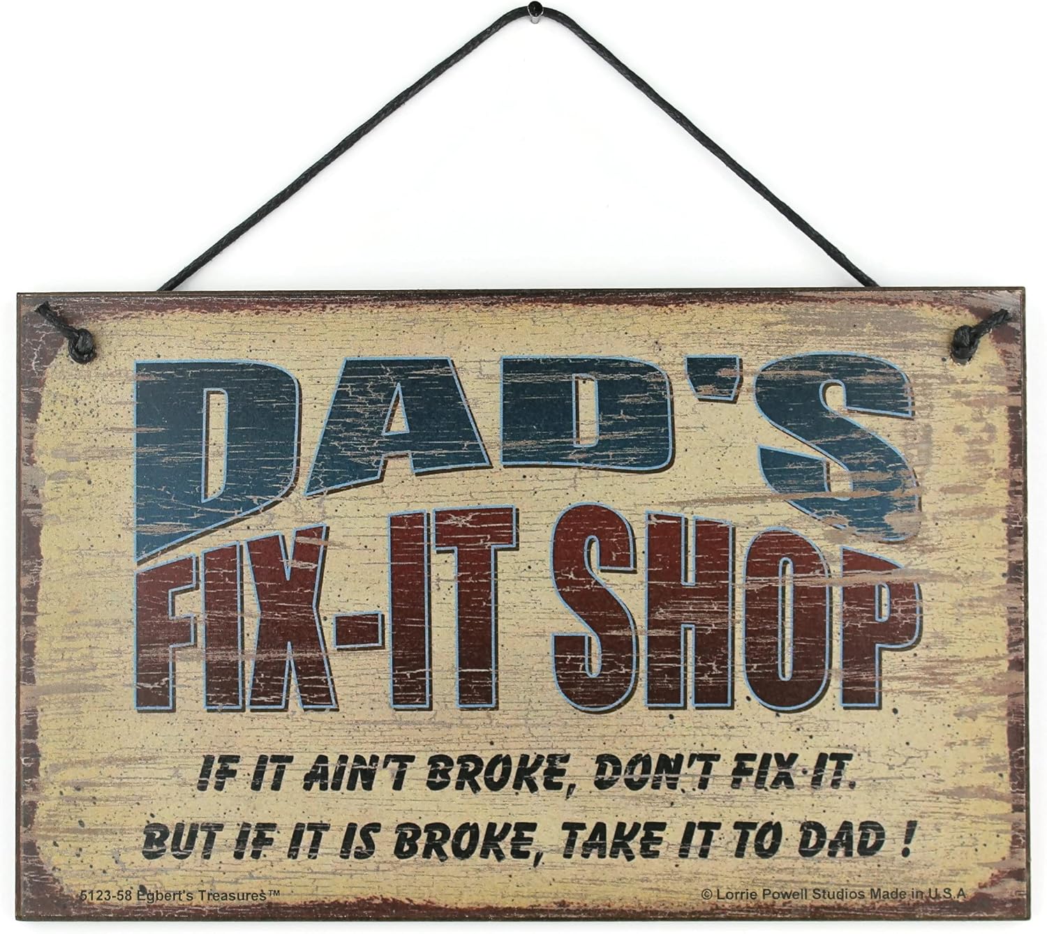 Amazon.com: 5x8 Vintage Style Sign Saying "DAD'S FIX-IT SHOP If it ain ...