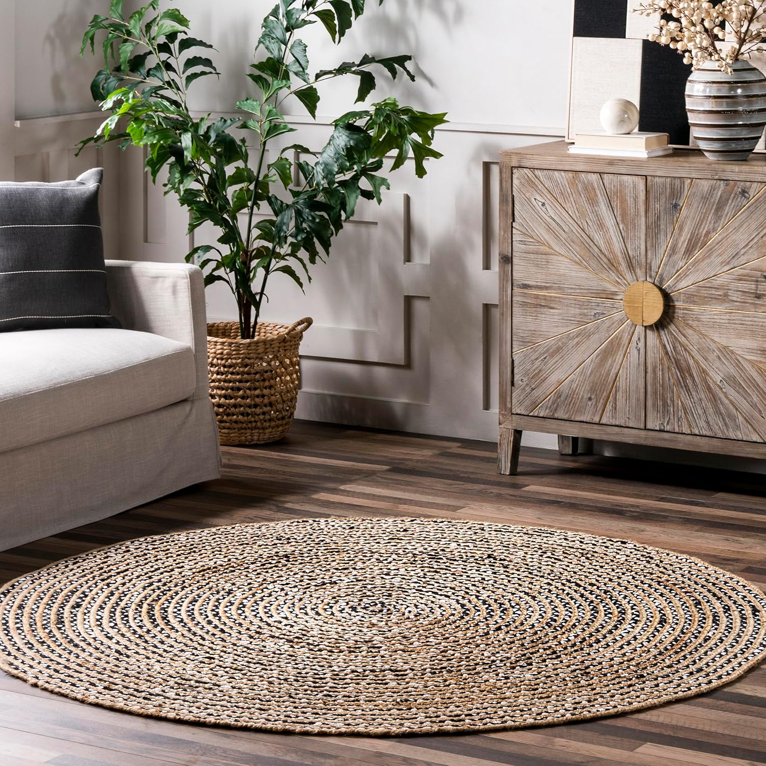nuLOOM Glinda Natural Fiber Area Rug, Oval 5x8, Black : Amazon.ca: Home