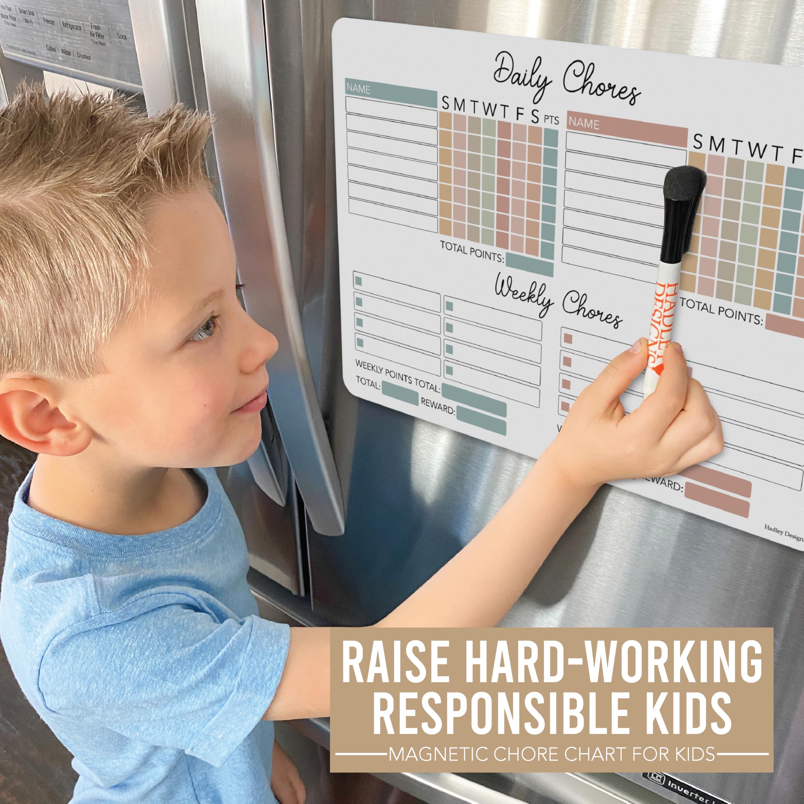 Snapklik.com : Magnetic Chore Chart For Kids Multiple Kids Dry Erase ...