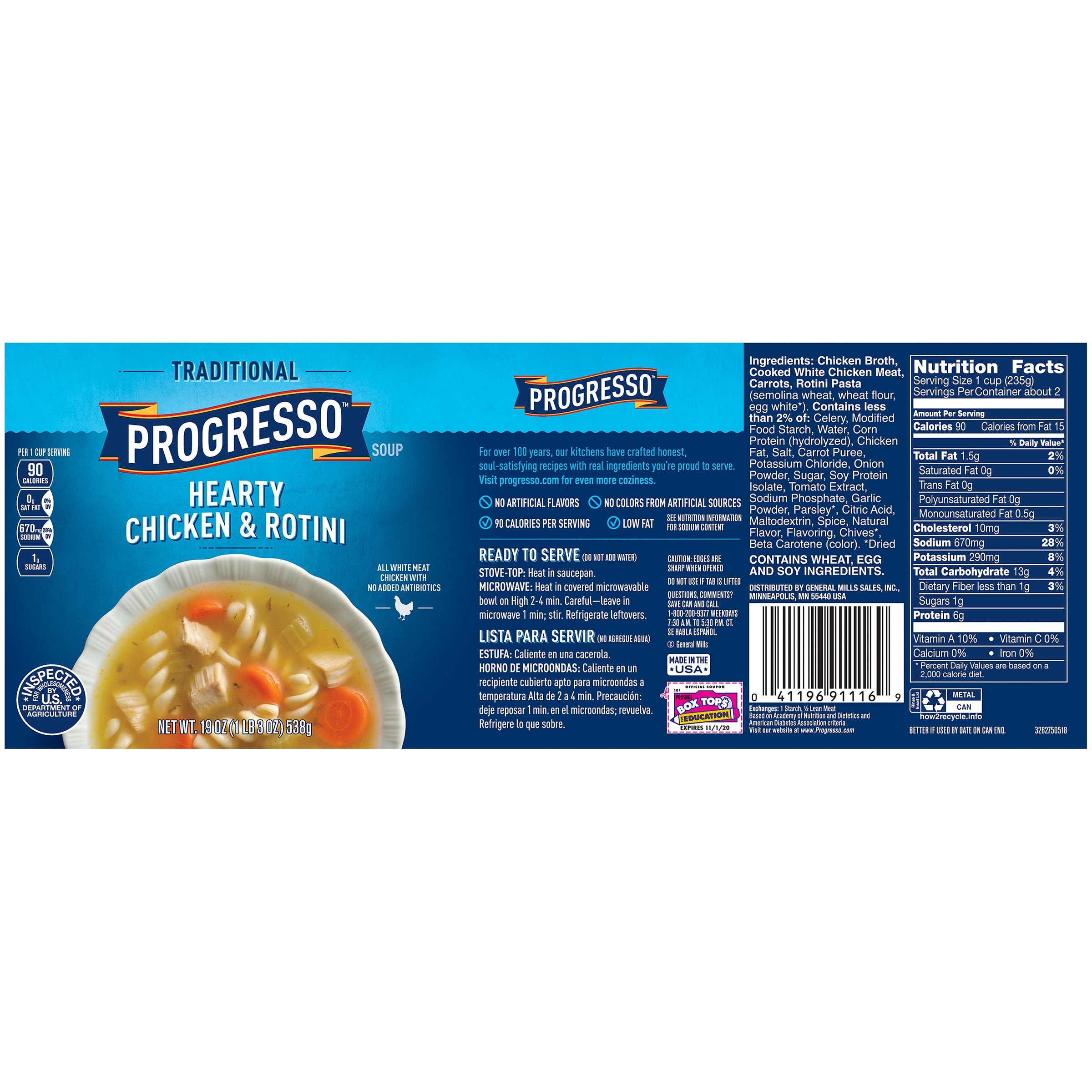 Progresso Soup Label