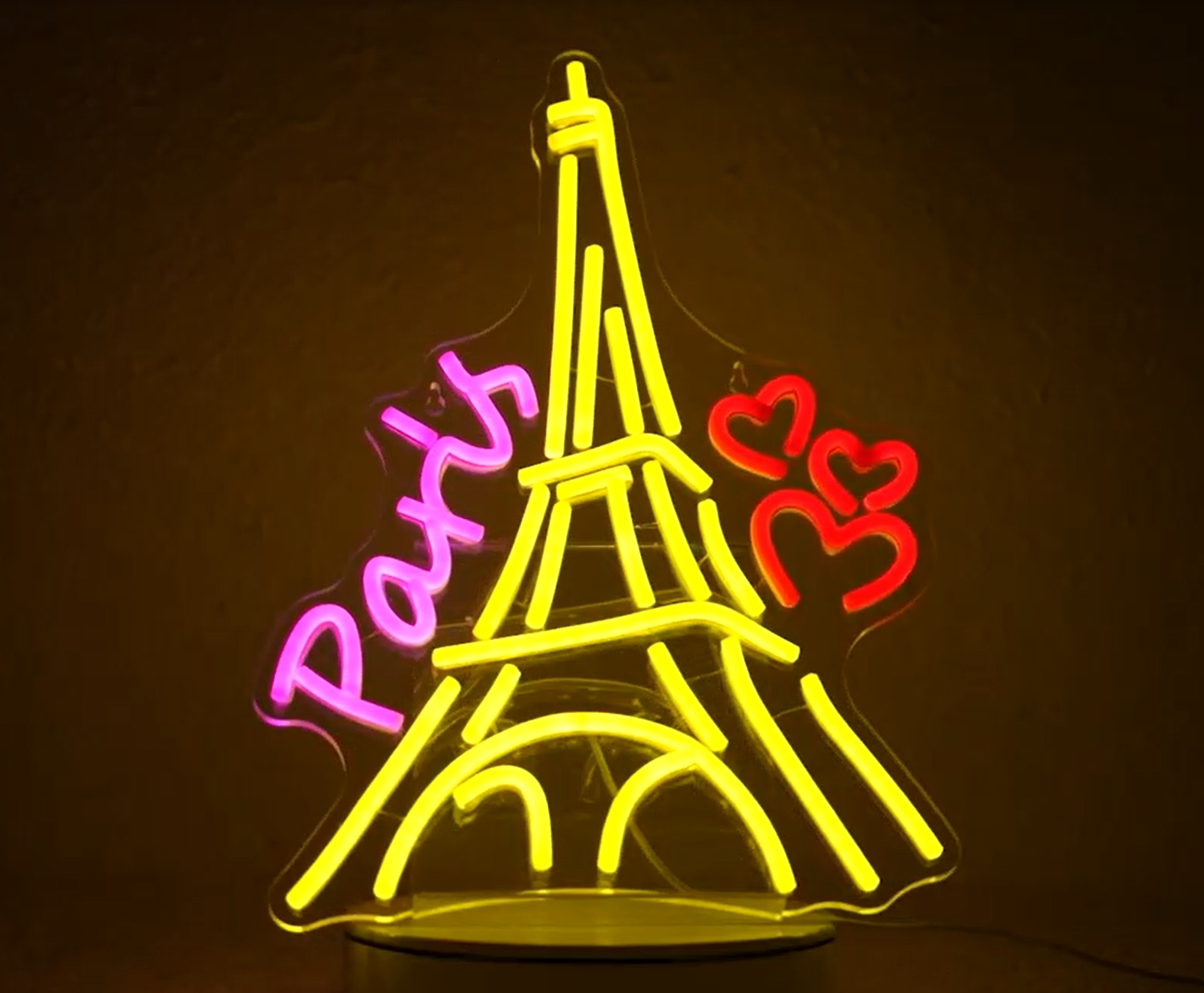 Watch Dimmable Paris Eiffel Tower Neon Sign Light for Wall Decor on ...