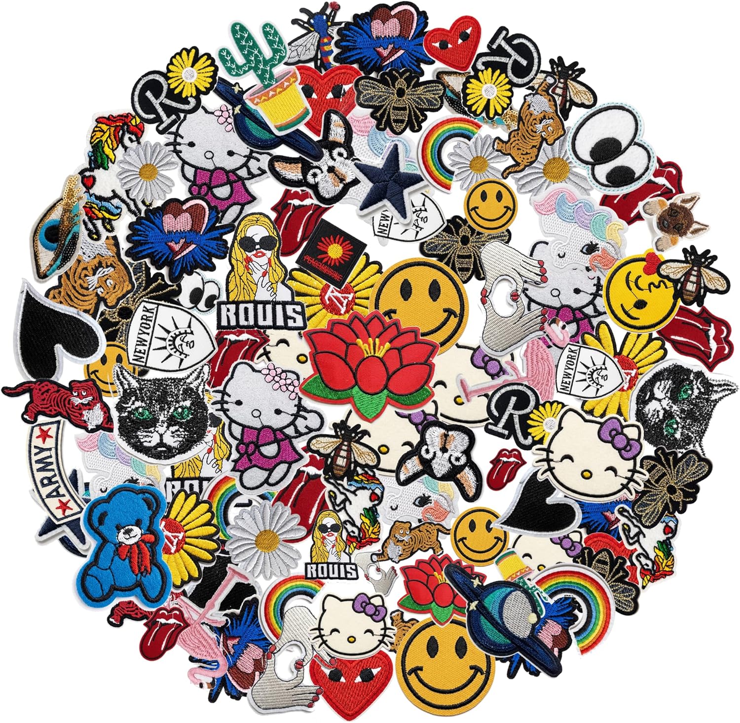Amazon.com: Assorted Embroidered Patches Iron on 60 PCS Bright Applique ...