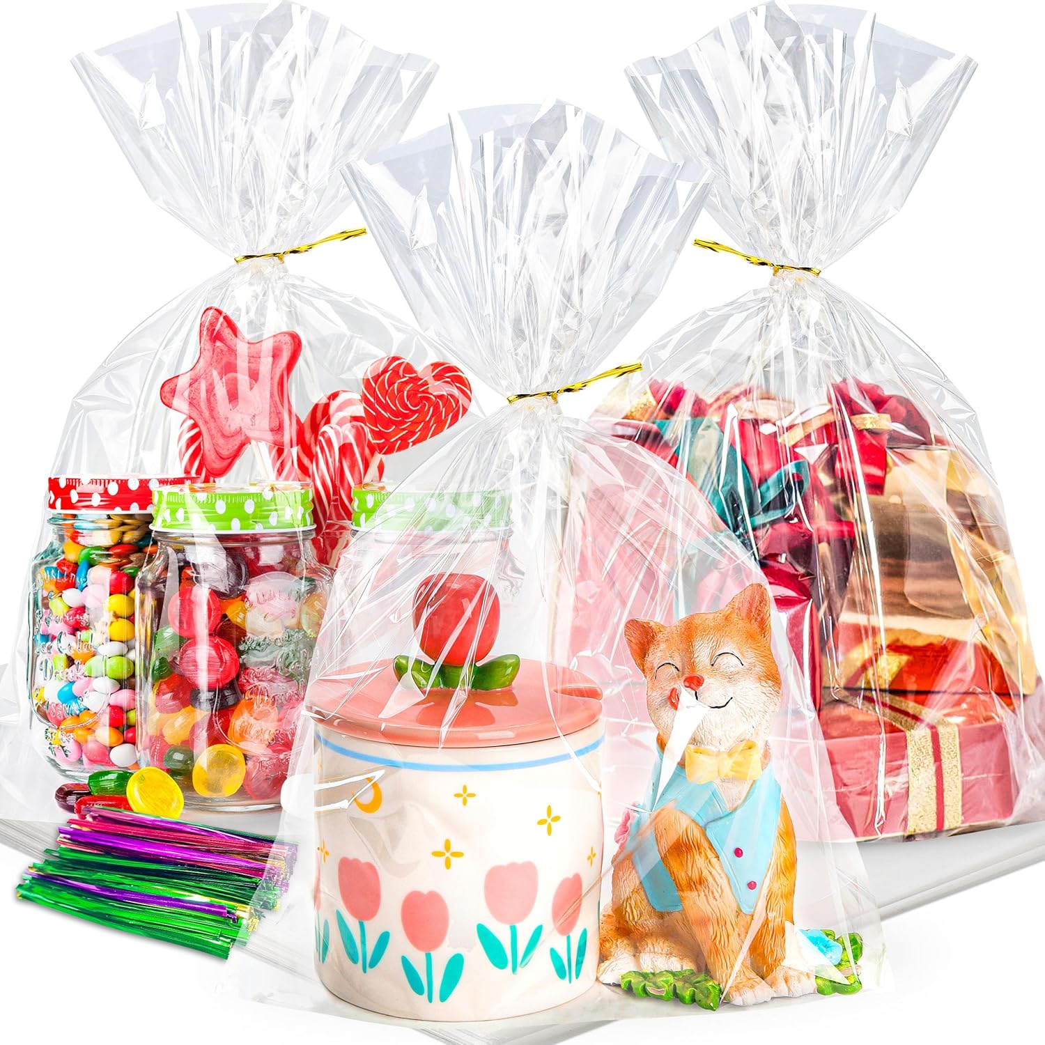 Amazon.com: NPLUX 200Pack Cellophane Bags Small Plastic Cookie Bags ...