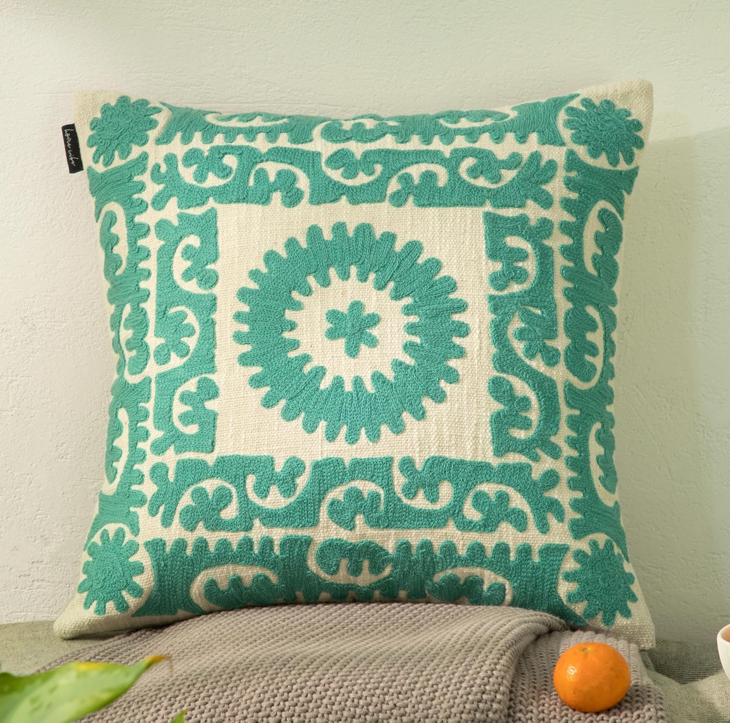 Amazon.com: HOME WIBE Embroidered Floral Vintage Indian Cotton ...