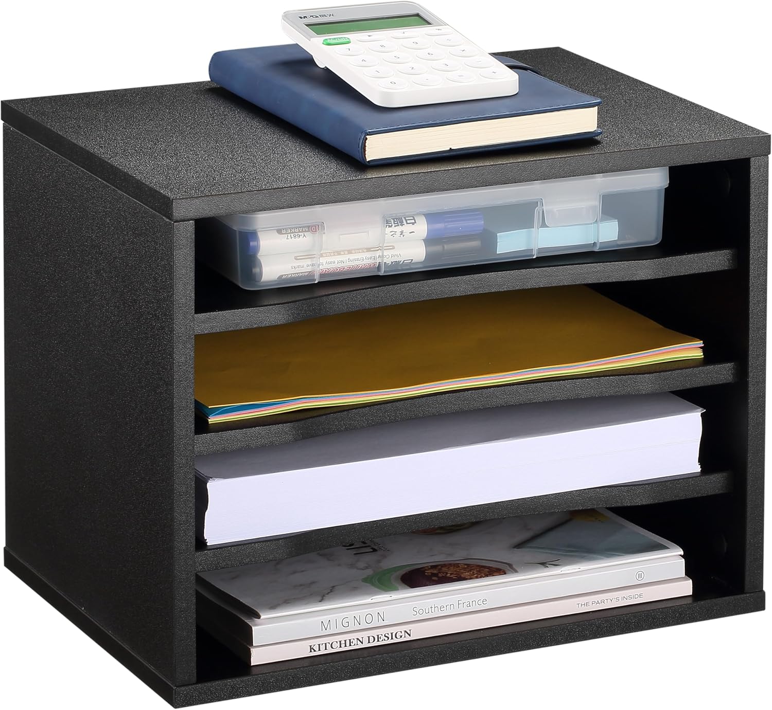 Amazon.com: Fydeamer Paper Organizer with 3- Tiers Adjustable Shelves ...