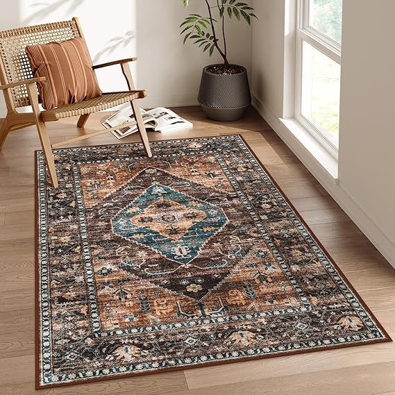 Amazon.com: Lahome Washable Living Room Area Rug - 3x5 Non-Slip Ultra ...