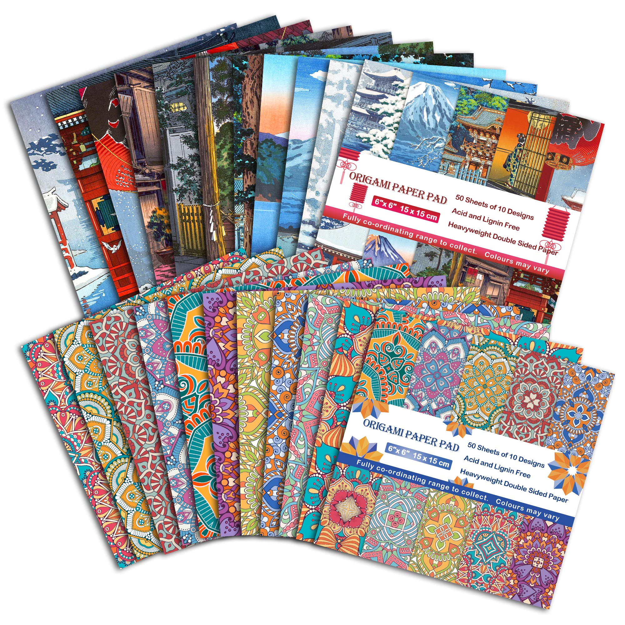 Snapklik.com : Origami Paper Kit Double Sided 100 Sheets 20 Colors 6 ...