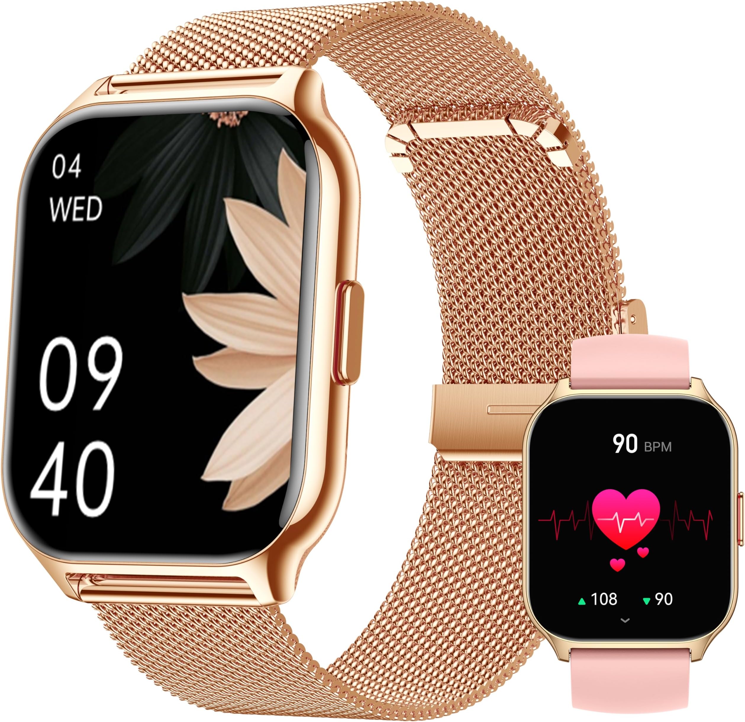 Smartwatch für Damen, 1,19 Zoll HD AMOLED Intelligente Frauen Uhr mit ...