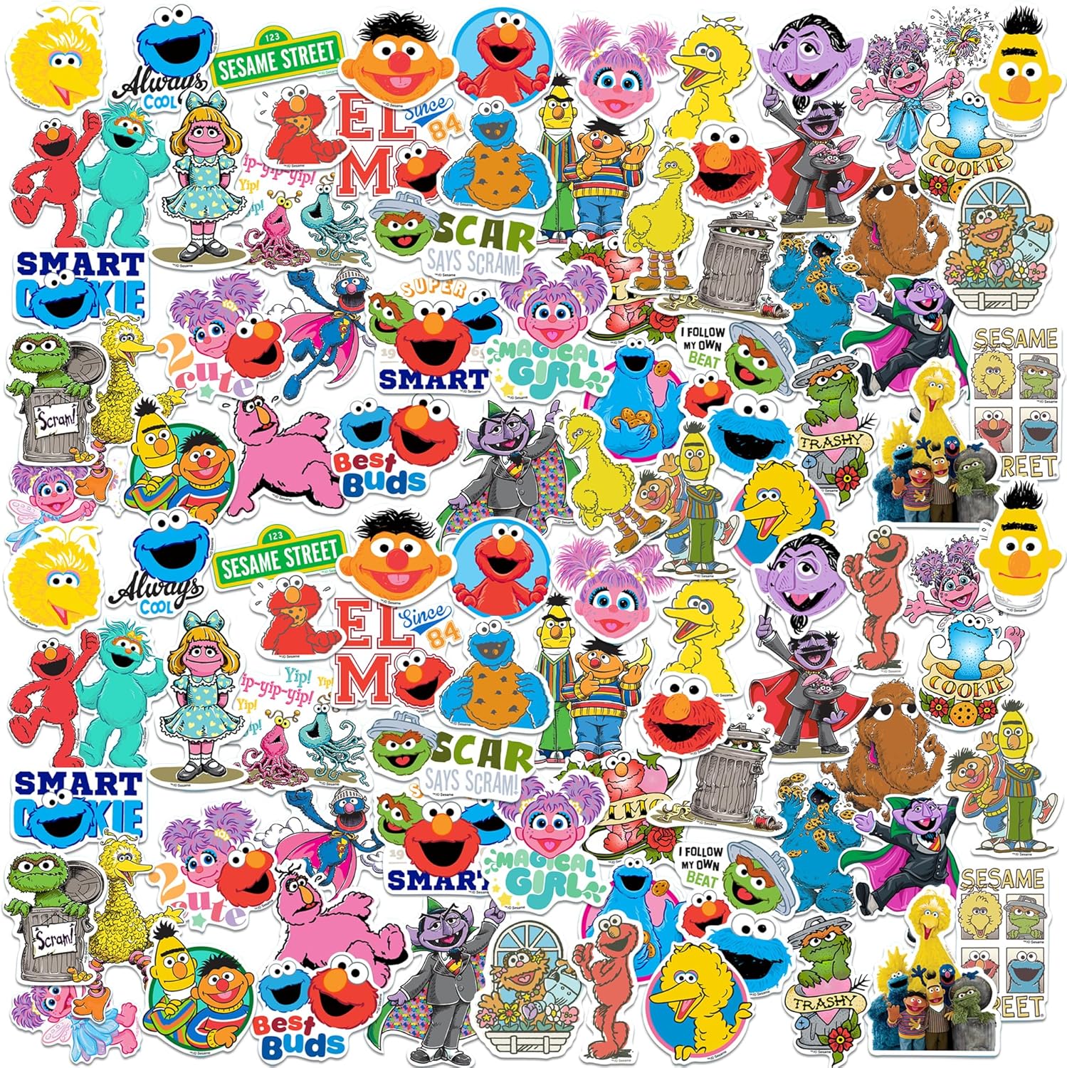 Amazon.com: Sesame Street Vinyl Large Deluxe Stickers Variety Pack ...