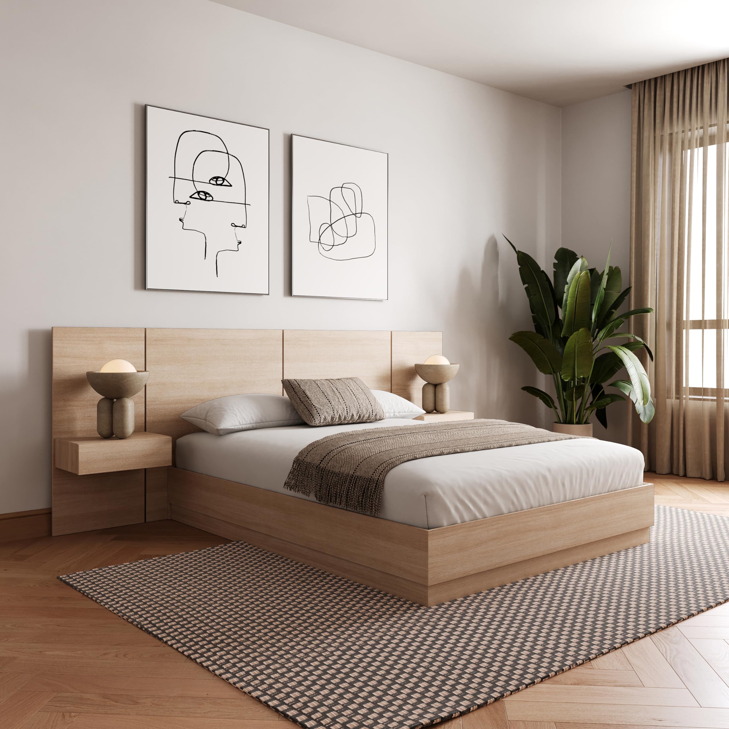 Amazon.com: Nexera 403065 Milano 4-Piece Platform Bedroom Set : Home & Kitchen