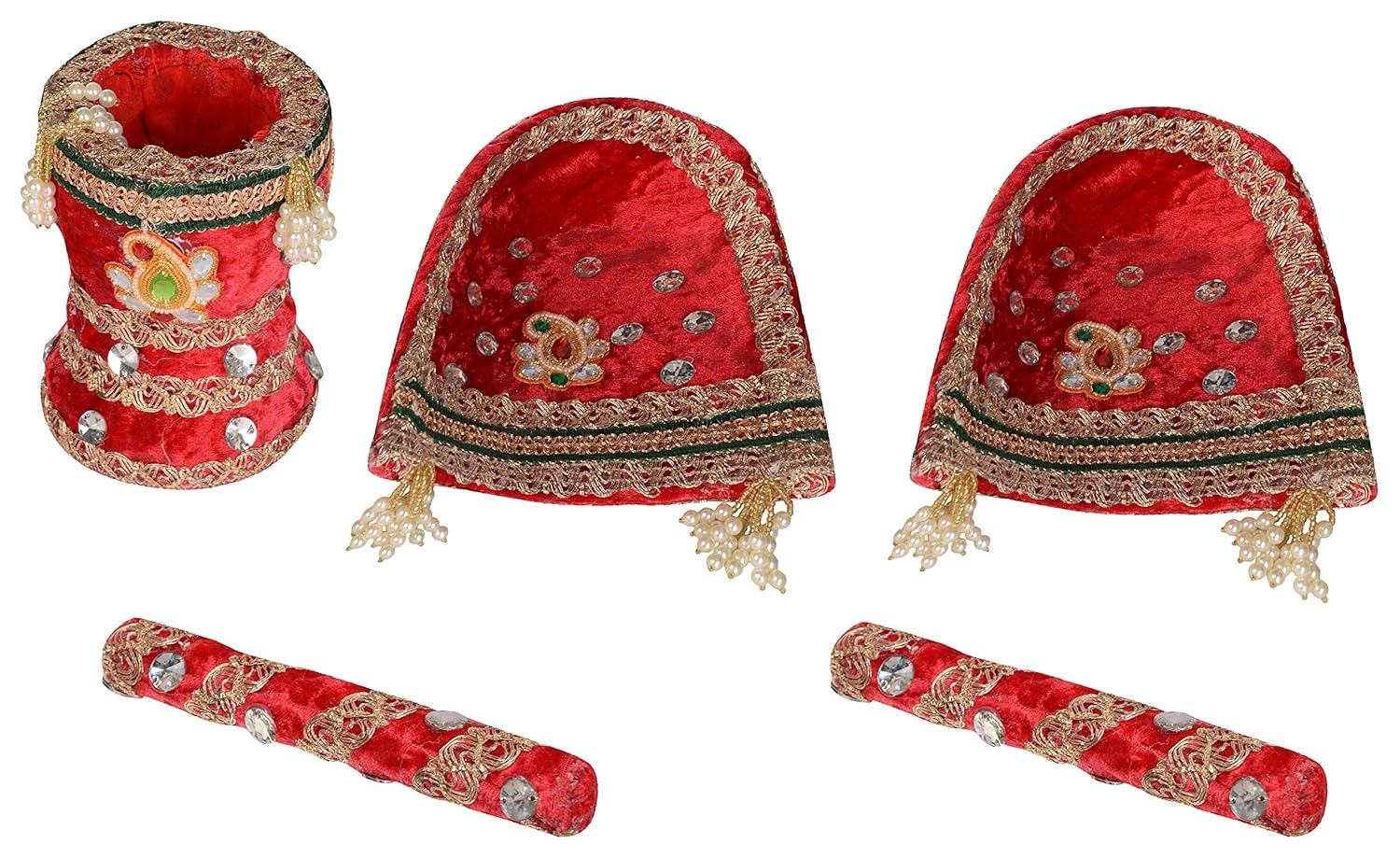 Buy Ishwar Wood Musal, Chajla and Ukhal Set for Marriage Ceremony (Red ...