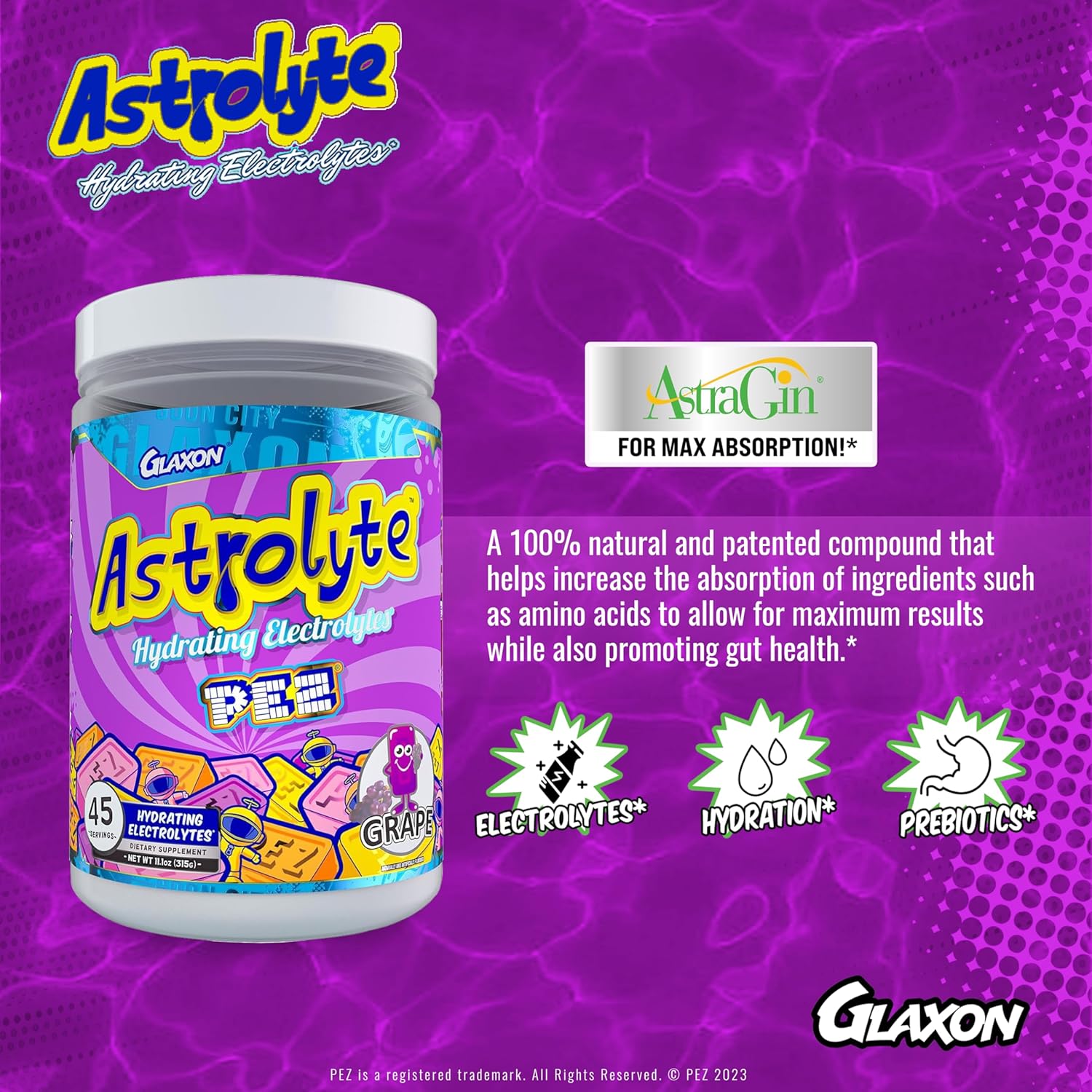 Glaxon Astrolyte – Suplemento hidratante de electrolitos en polvo con ...