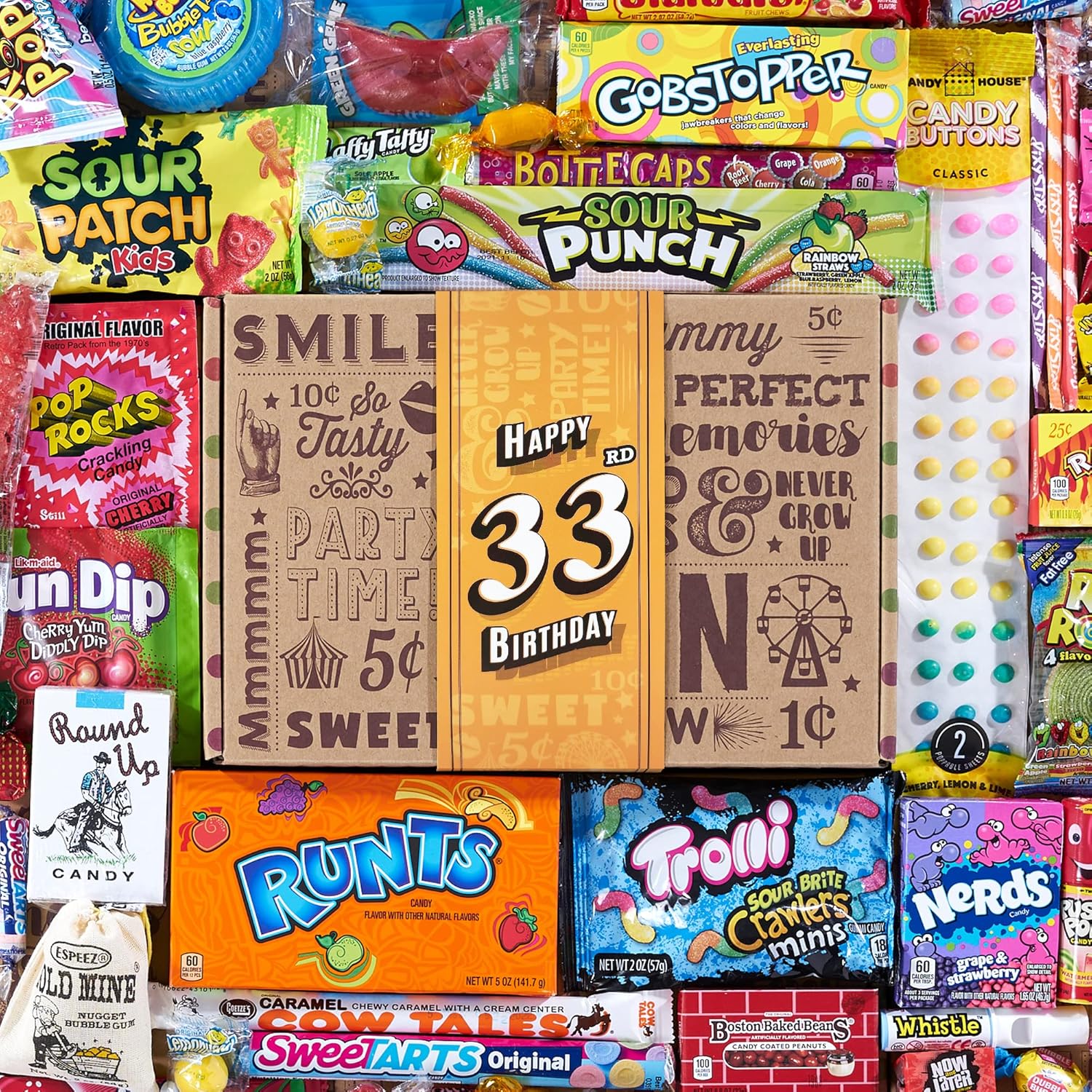 Amazon.com : Vintage Candy Co. 33rd Birthday Retro Candy Gift Basket ...
