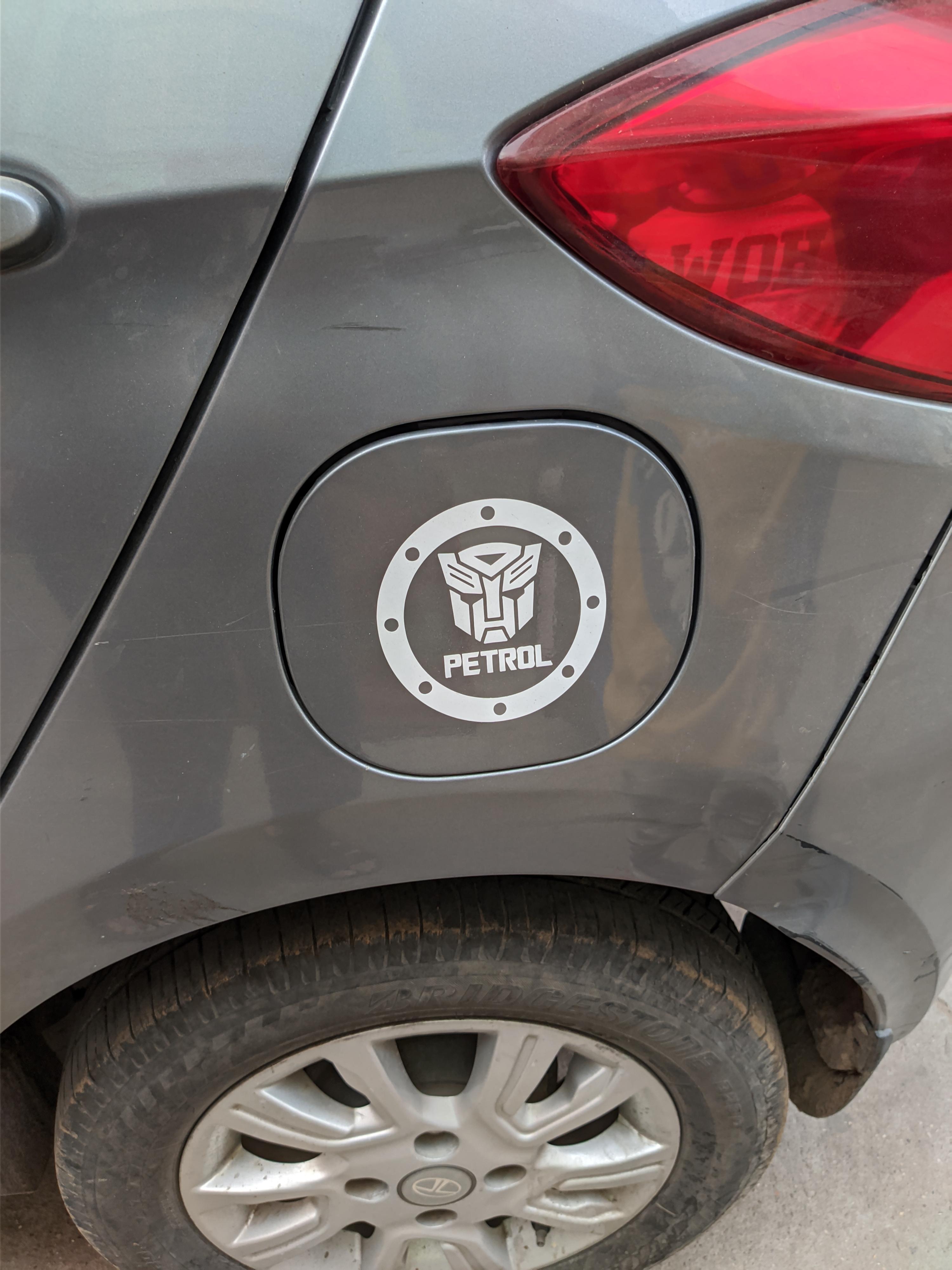 KaaHego Die Cut Car Petrol Sticker for All Car Sticker Fuel Lid (Black ...