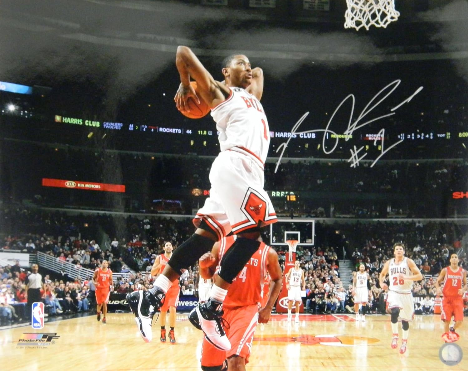 Derrick Rose Signed Picture - 16x20 vs Rockets - Autographed NBA Photos ...