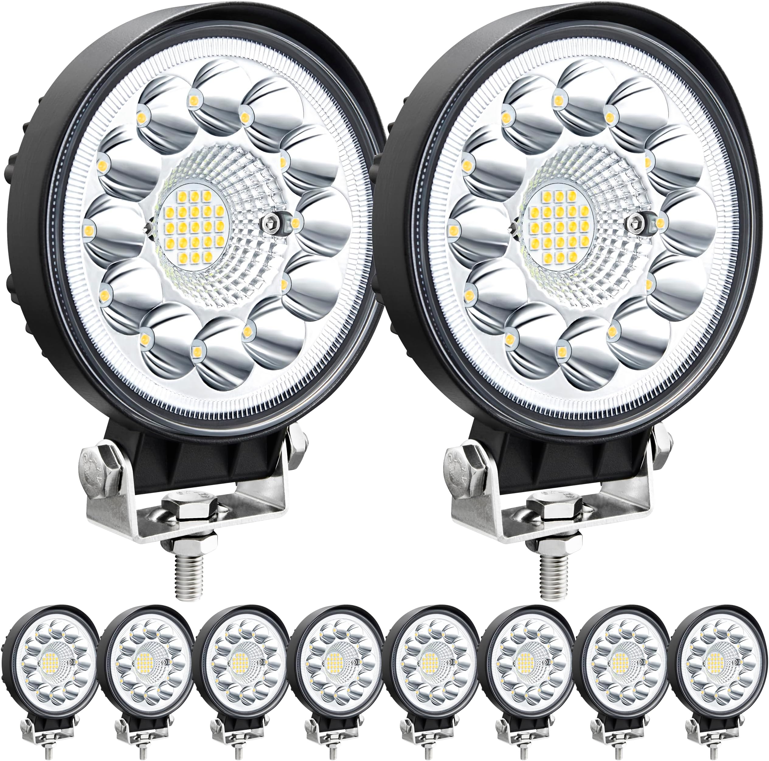 Amazon.com: SAN YOUNG LED Tractor Work Lights, 4 Inch Round LED Light ...