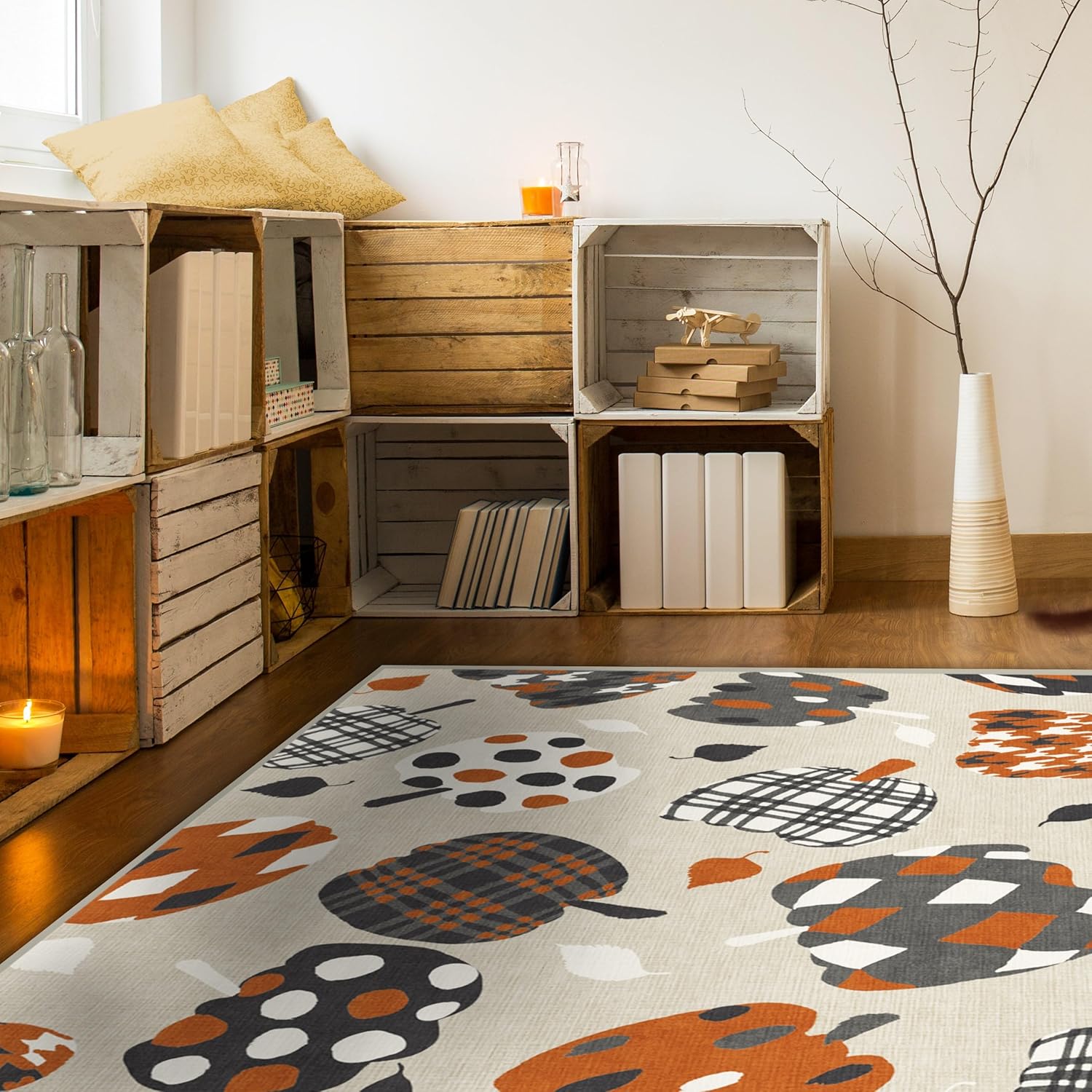 RUGGABLE Washable 185 x 275cm (Standard System) Rug, Pumpkin Orange ...