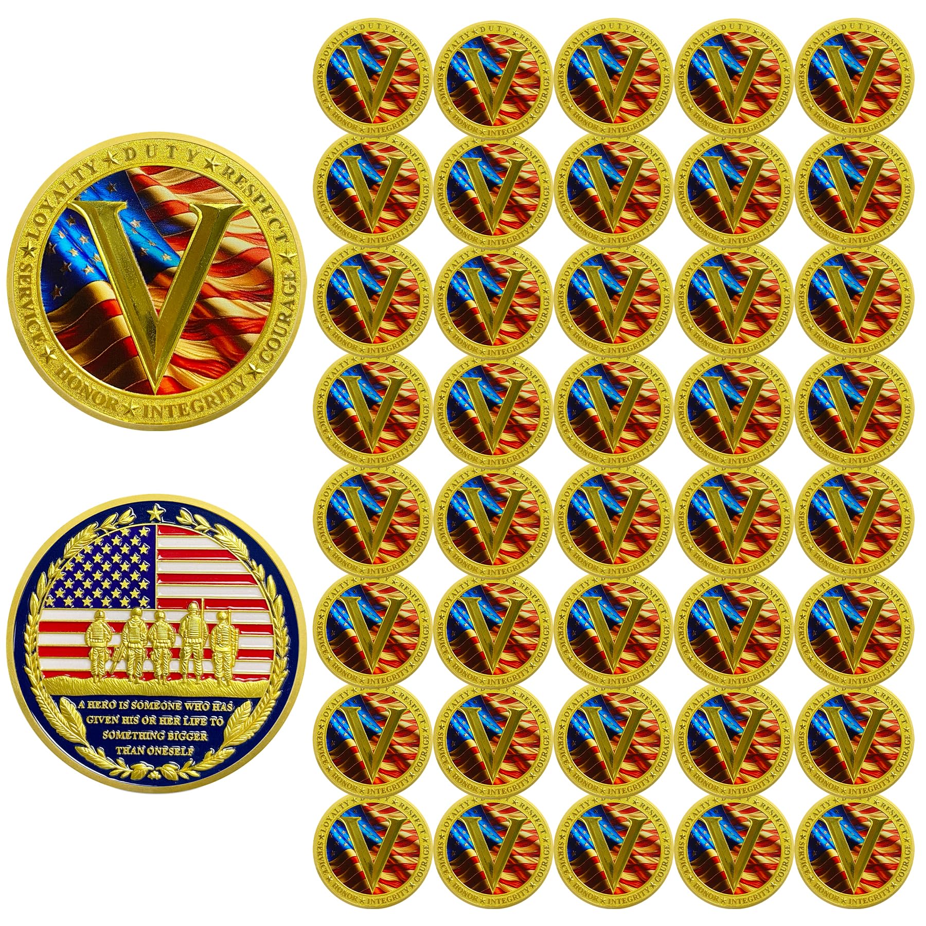 Amazon.com : AtSKnSK 42 PCS Veterans Challenge Coin Military Coin ...