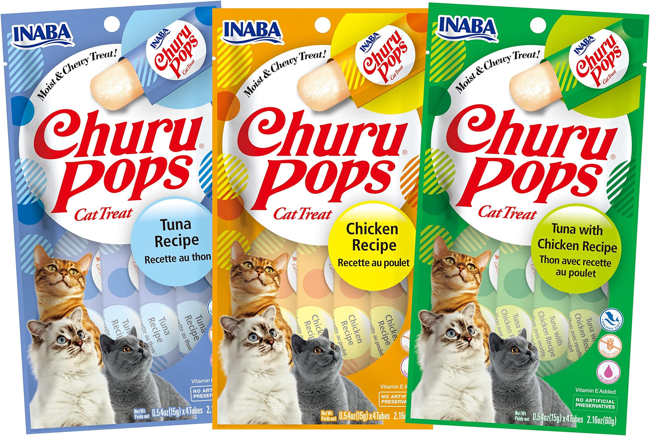 Amazon.com : INABA Churu Lickable Purée Natural Cat Treats - Tuna with ...