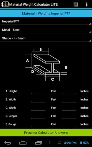 Material Weight Calculator LITE:Amazon.in:Appstore for Android