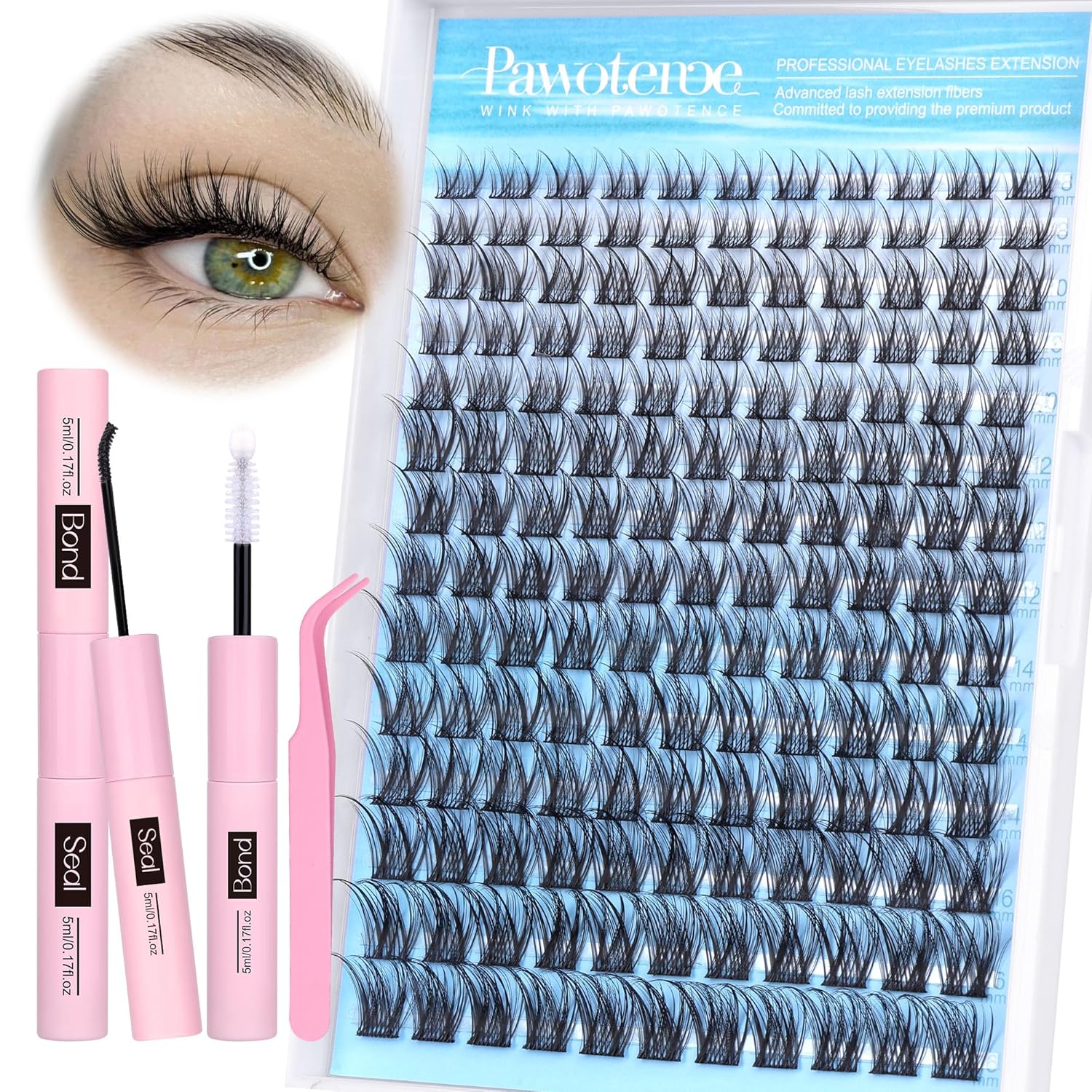 Amazon.com: Pawotence Lash Clusters Kit Wispy Lash Extension Kit 8-16mm ...