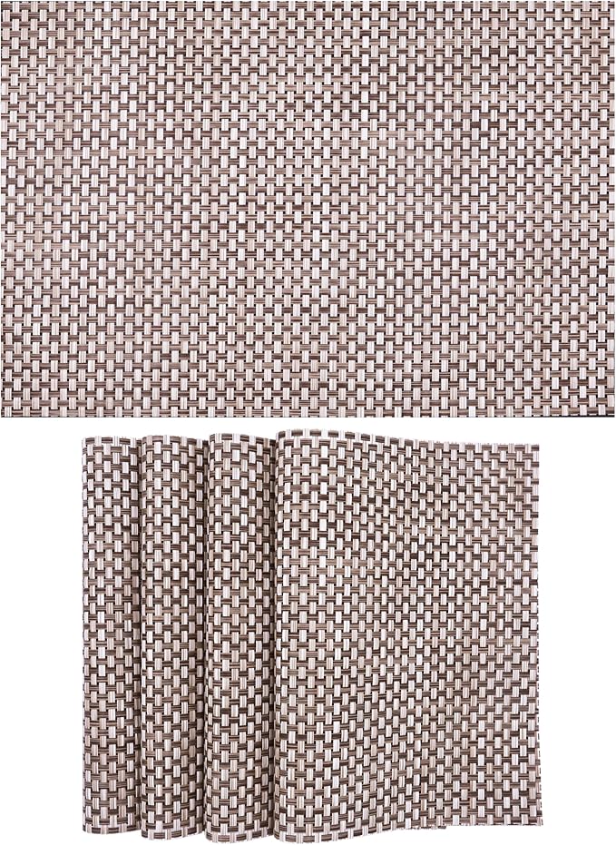 Amazon.com: MICROHIS Durable Woven Vinyl Placemats: Non-Slip, Heat ...