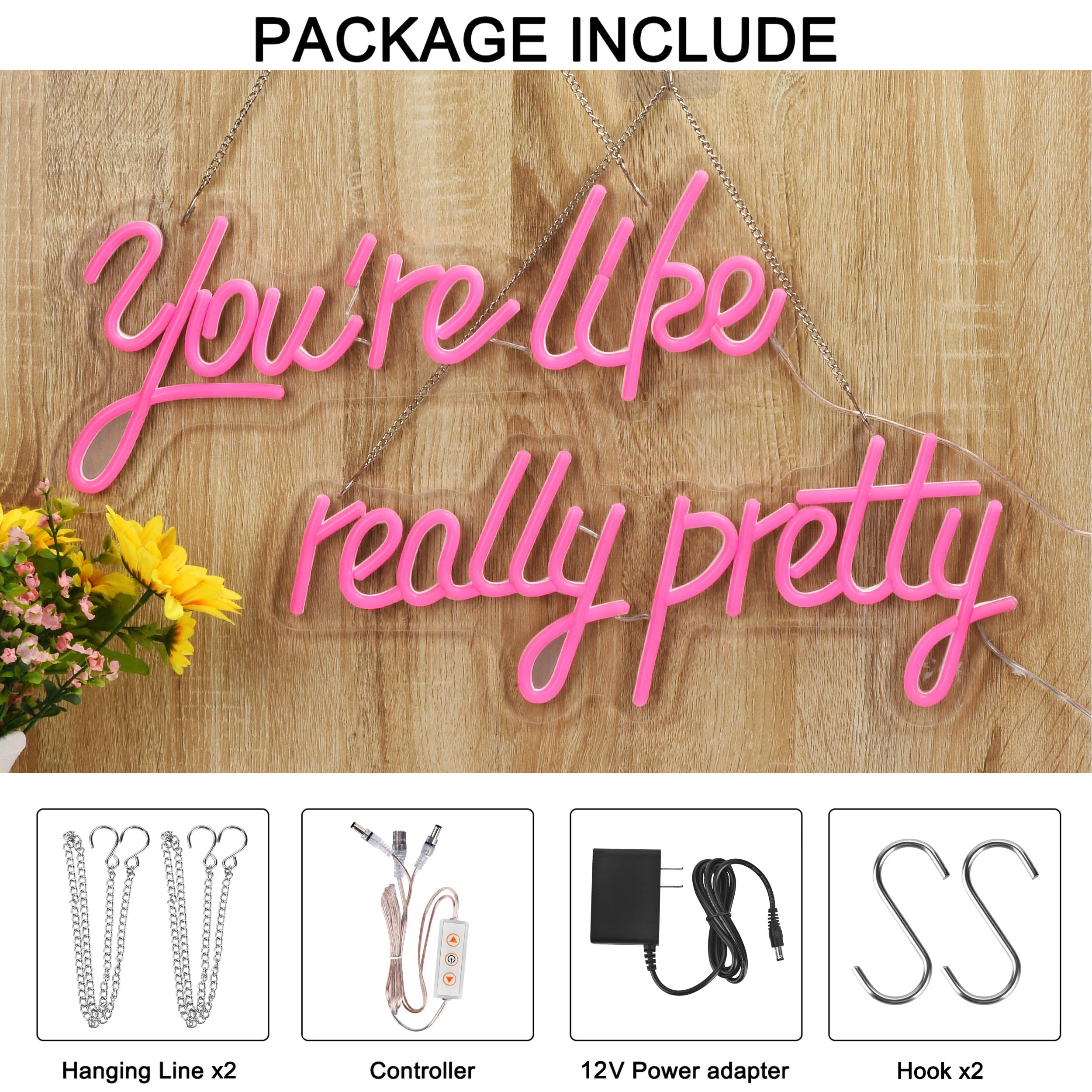 Snapklik.com : Neon Sign For Wall Decor,Youre Like Really Pretty Pink ...