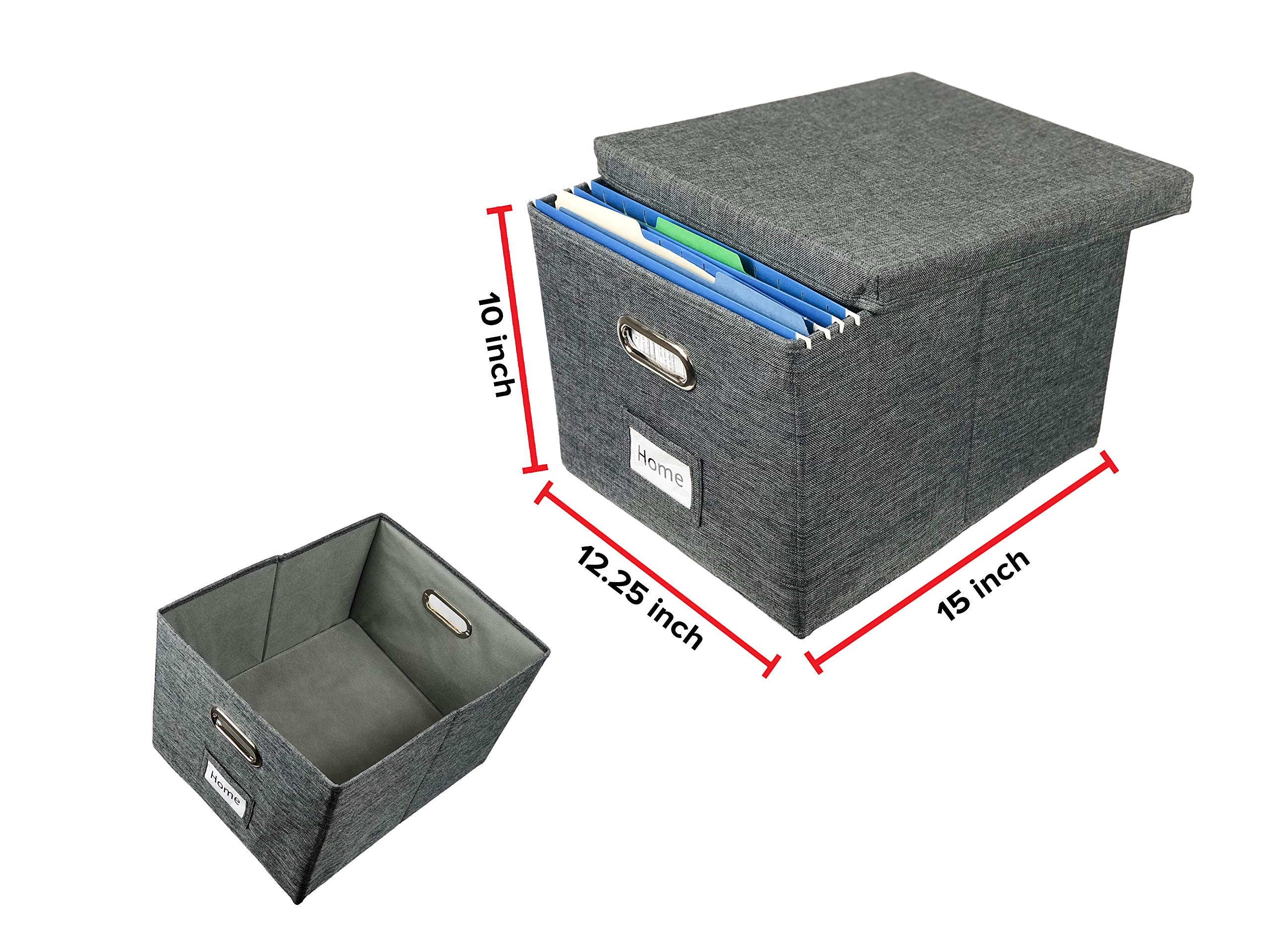 Buy Viluh Decorative File Box with Lid | Collapsible Storage Organizer ...