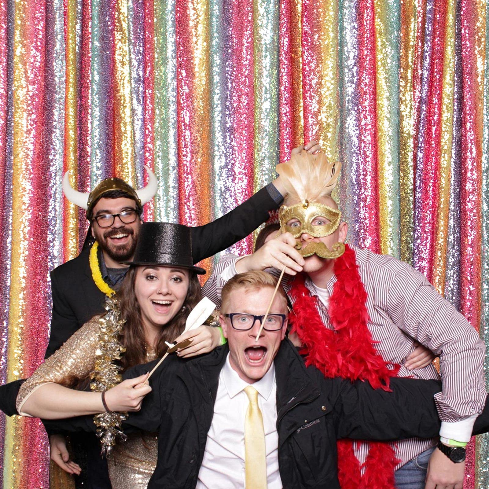 Buy Sequin Backdrop 8x10 Ft Fabric Backdrop Rainbow Glitter Sequin ...