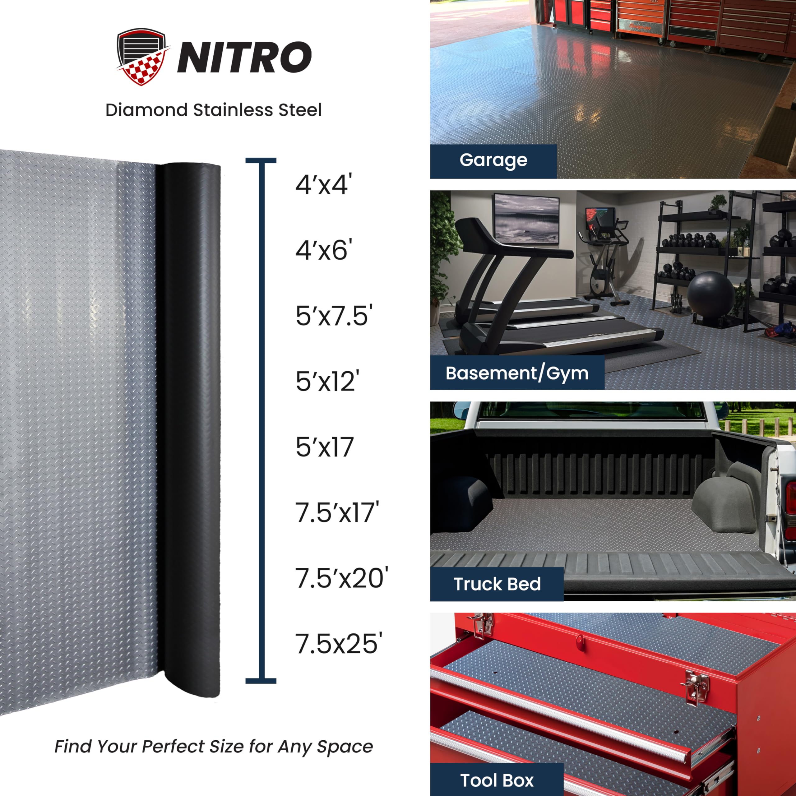 Snapklik.com : Flooring Incs 1.6mm Nitro Garage Floor Mat, Truck & Car ...