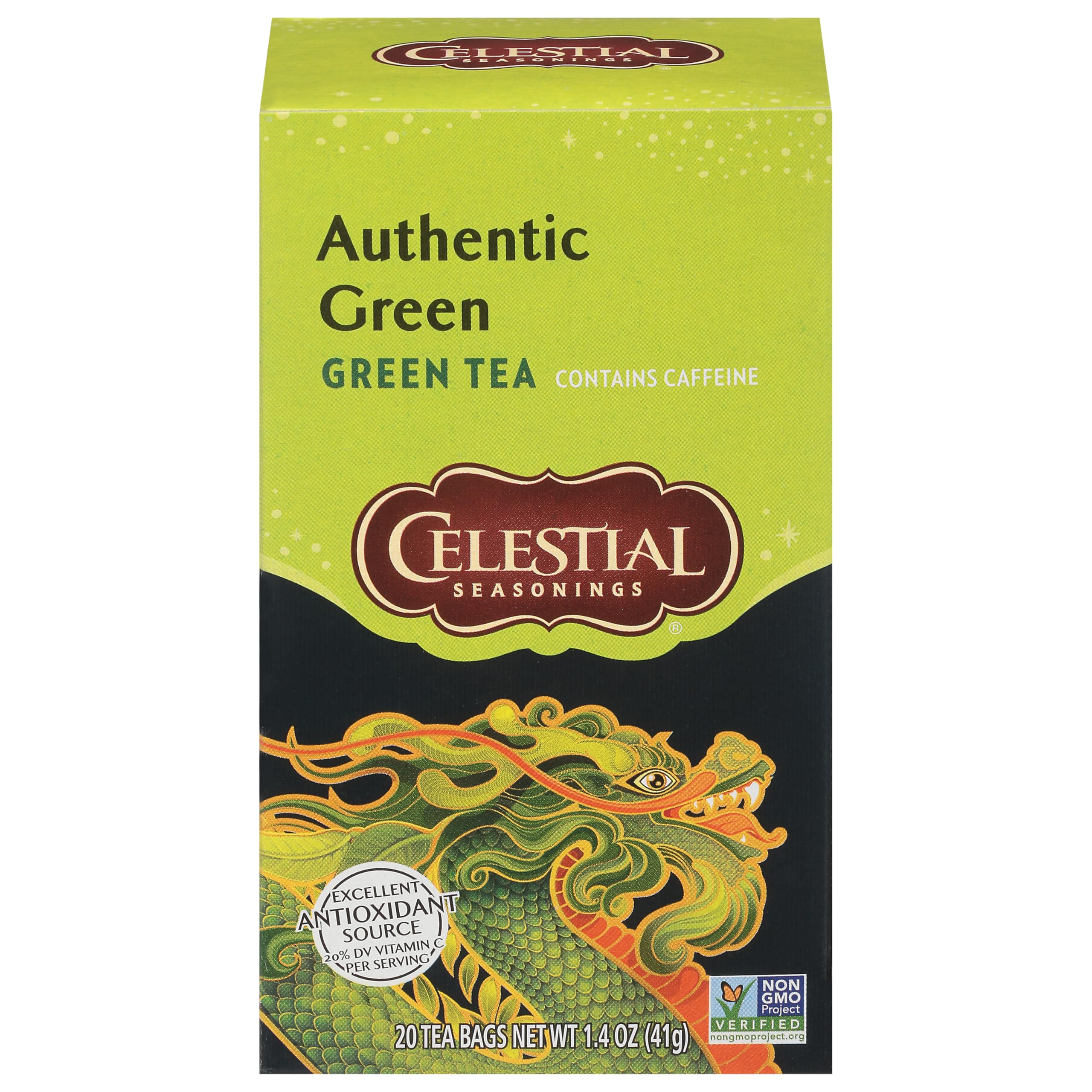 Amazon.com: Celestial Seasonings Authentic Green Tea 20 Tea Bags