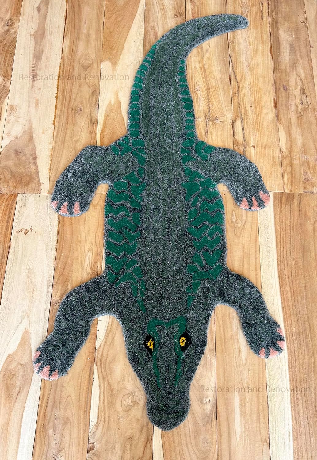 Amazon.com: Restoration and Renovation Crocodile Wool Area Rug ...