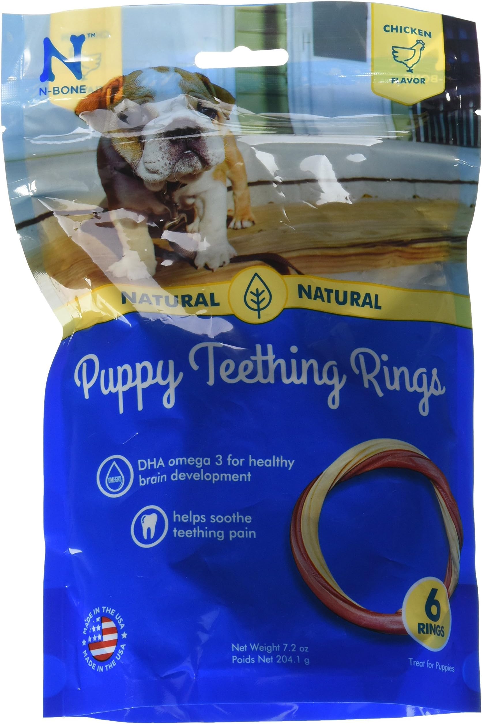 Amazon.com : N-Bone Teeny Puppy Teething Rings Chicken Flavor 7 Count ...