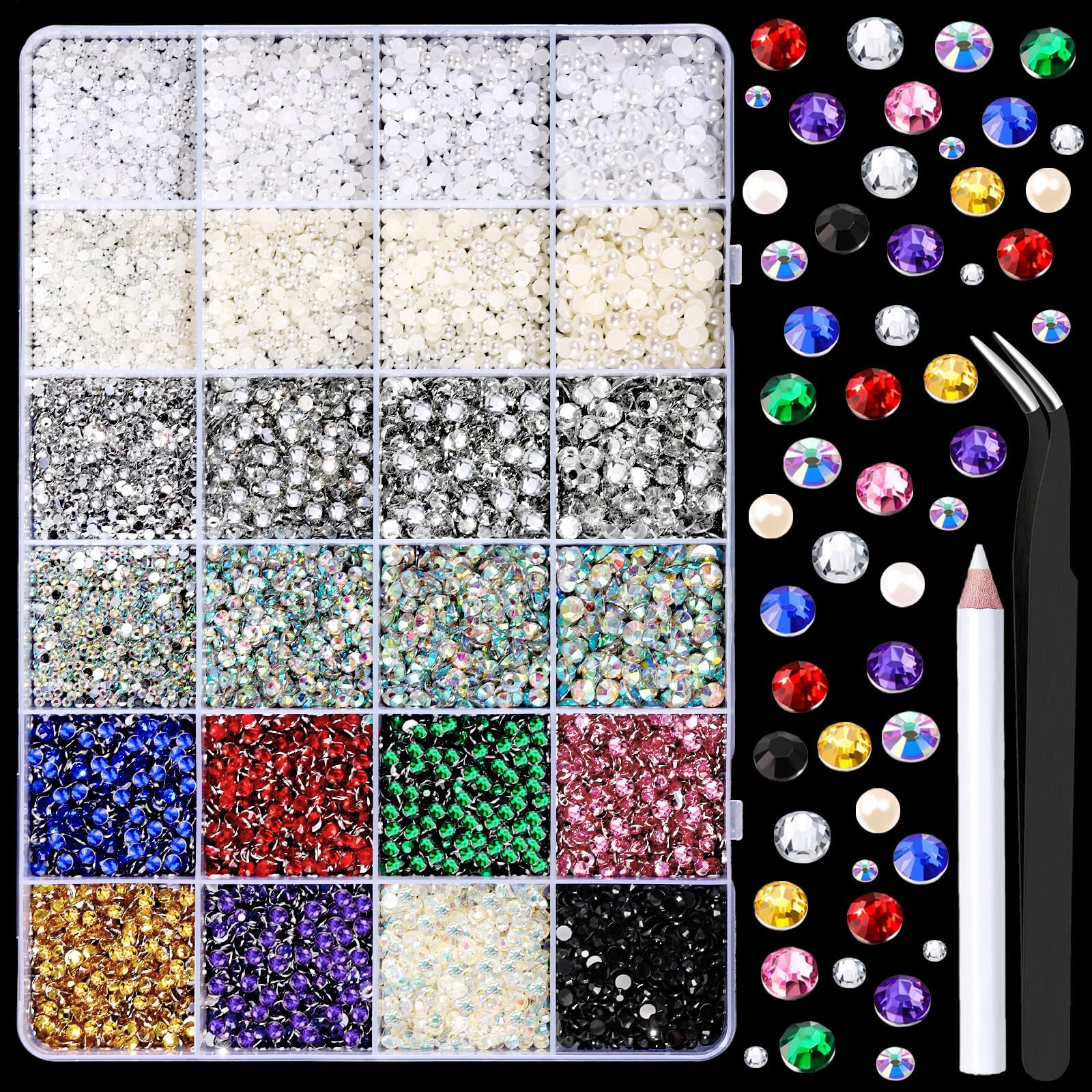 Amazon.com: YGDZ Rhinestones, 10000 PCS Nail Rhinestones, Rhinestones ...